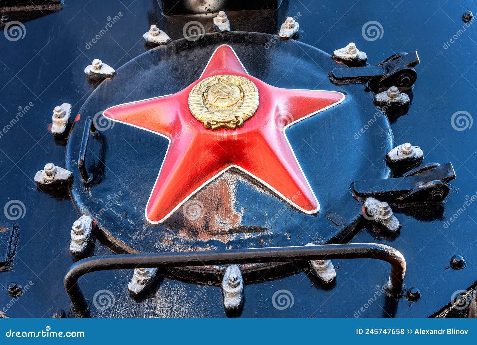 Red Star on the Old Steam Locomotive Stock Photo - Image of soviet ...