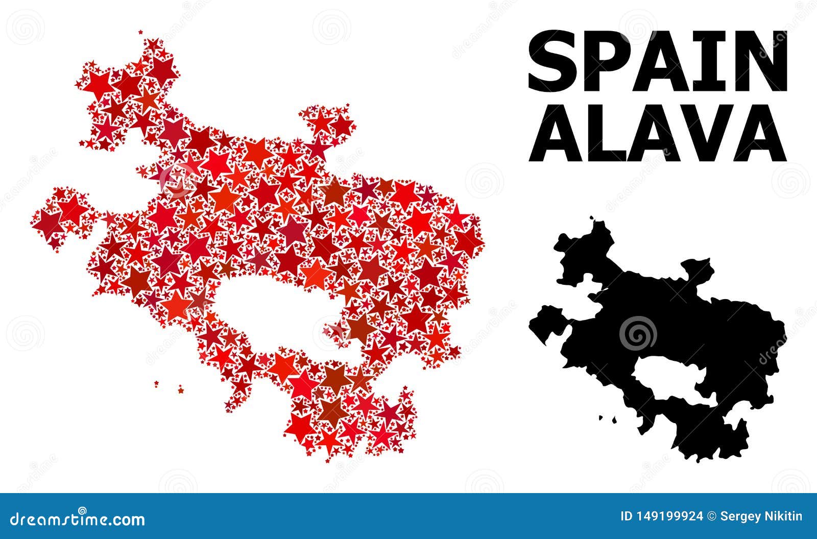 Red Star Pattern Map of Alava Province Stock Illustration ...