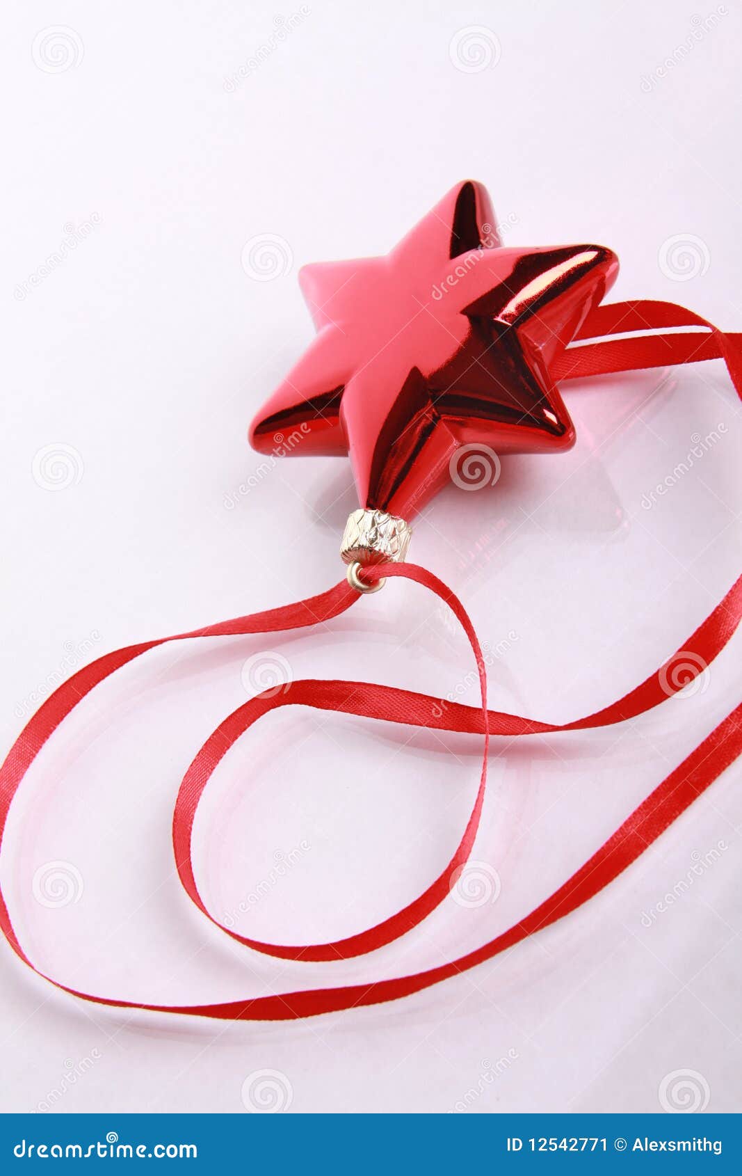 Red star and ribbon stock image. Image of christmas, ornament - 12542771