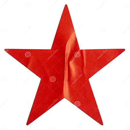 Red Star Shape Sticker Isolated on White Stock Image - Image of emblem ...