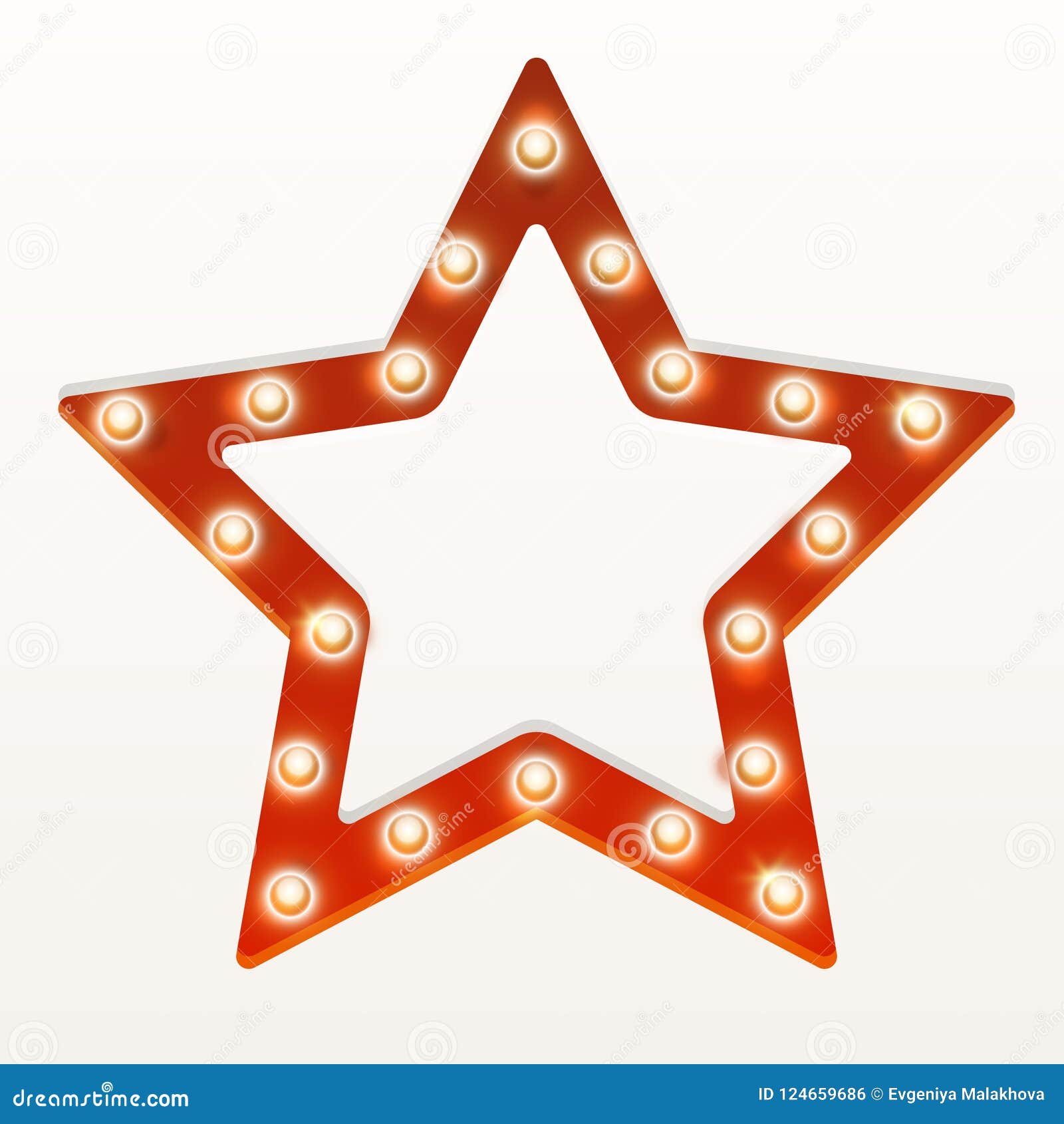 Red Star with Shiny Light Bulbs Stock Vector - Illustration of bright ...