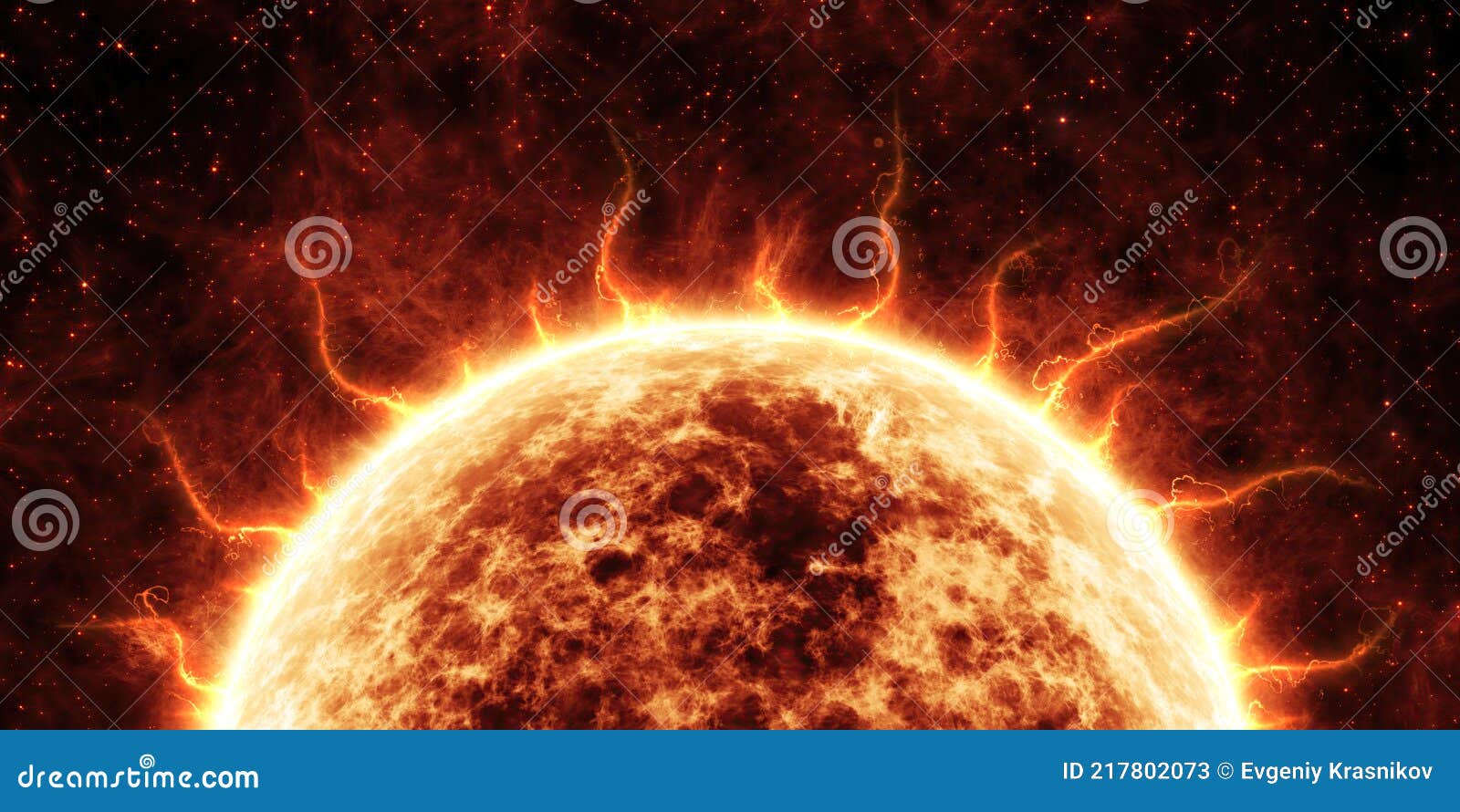 Red Star and Sprite Branches on the Background of the Starry Space ...