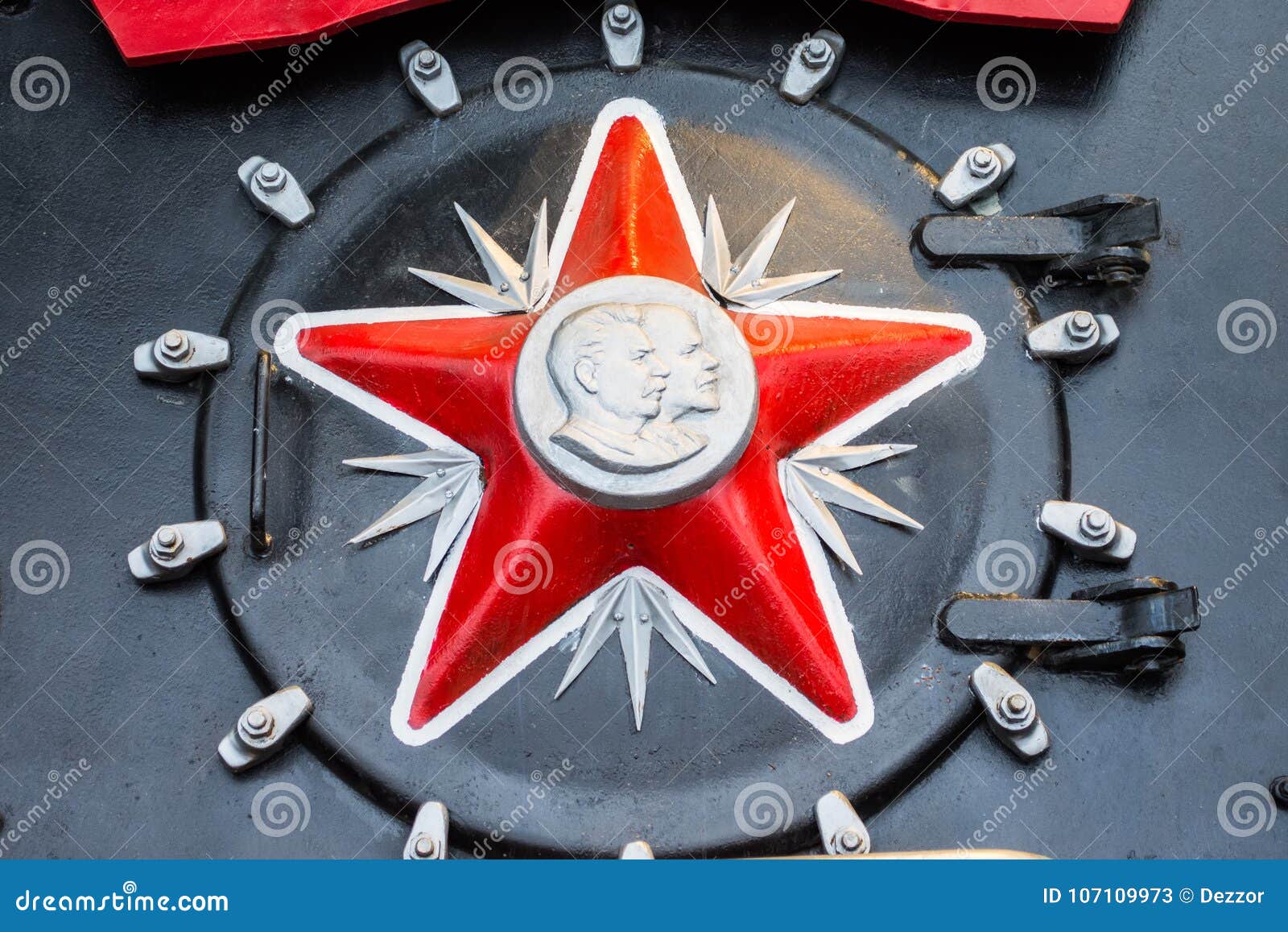 Red Star Symbol of the USSR with a Profile of Faces of Lenin and Stalin ...