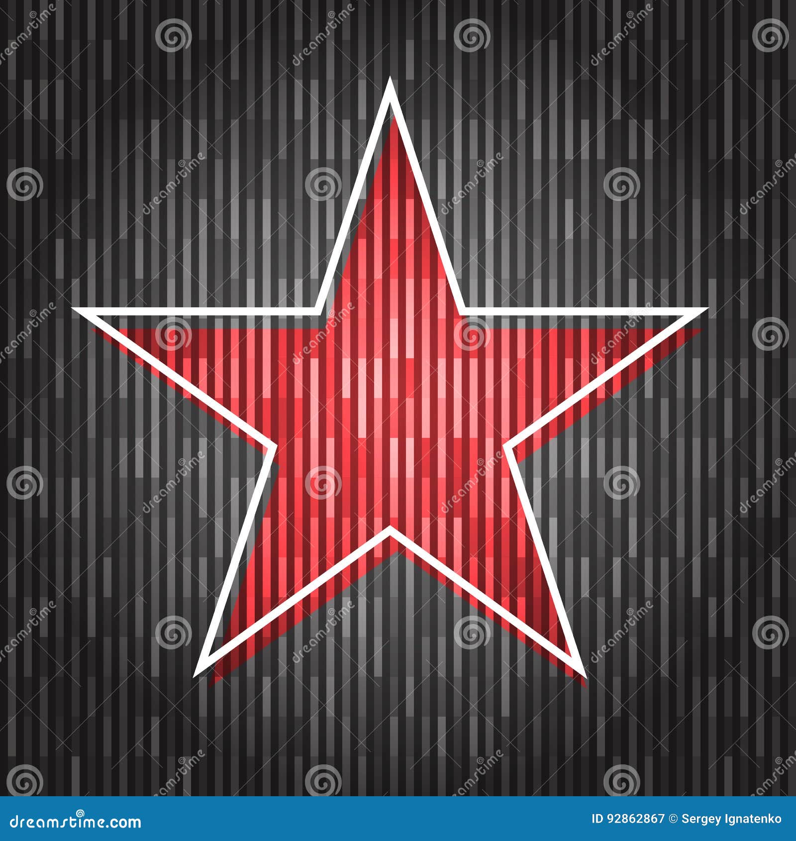 Red Star Template with White Light Frame in Elegant Style. Vector Stock ...