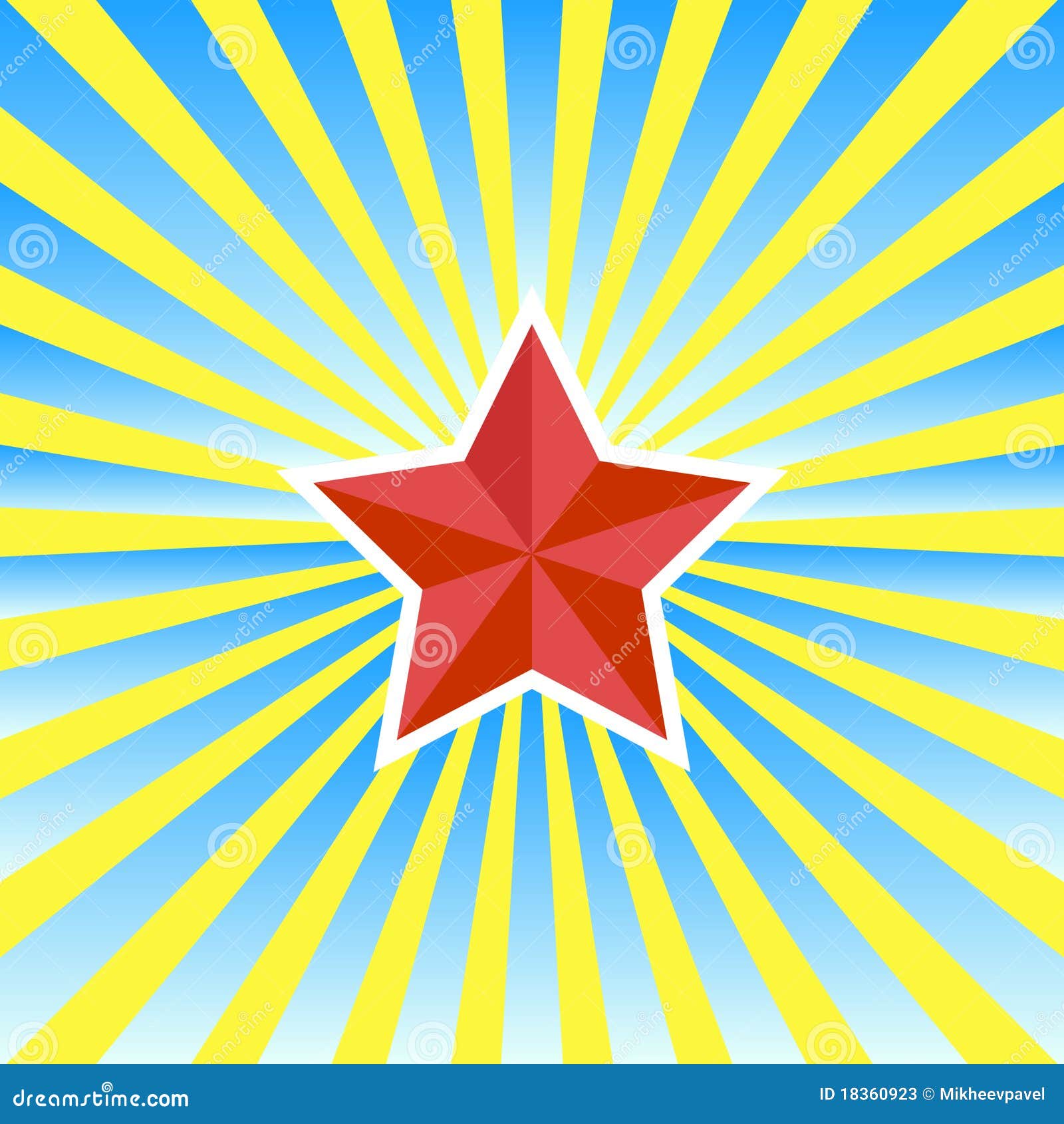 Red Star on a Yellow-blue Background-vector Stock Vector - Illustration ...