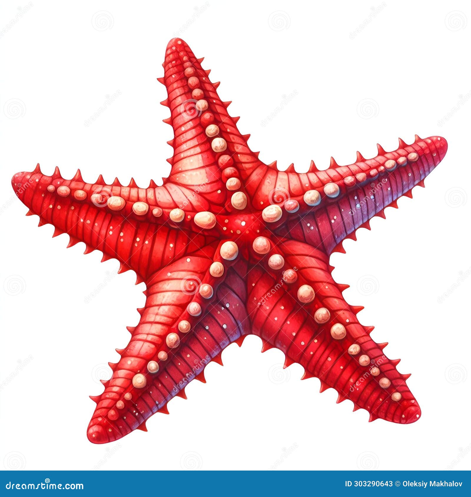 Starfish, A Watercolor Painting Of A Starfish. AI-Generated. Royalty ...