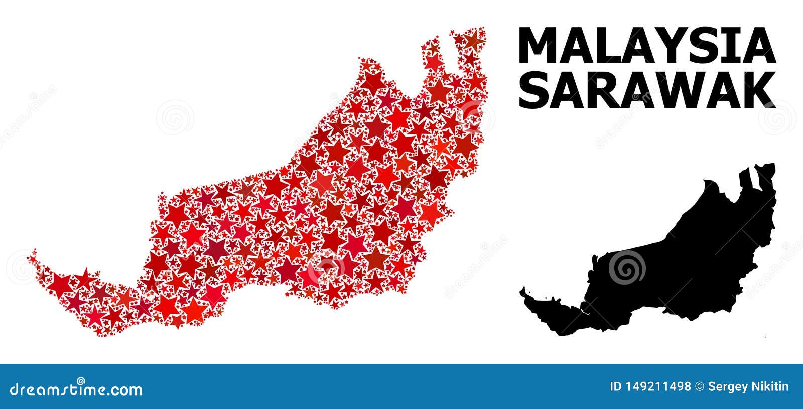 Sarawak Map Vector | CartoonDealer.com #131508906