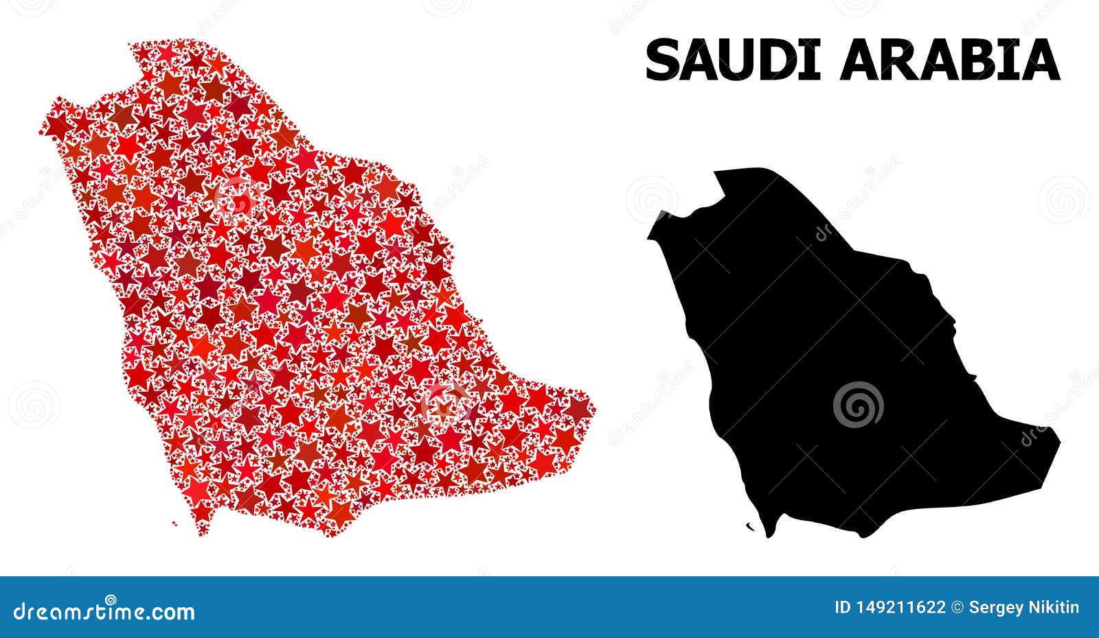Red Starred Pattern Map of Saudi Arabia Stock Photo - Image of nation ...
