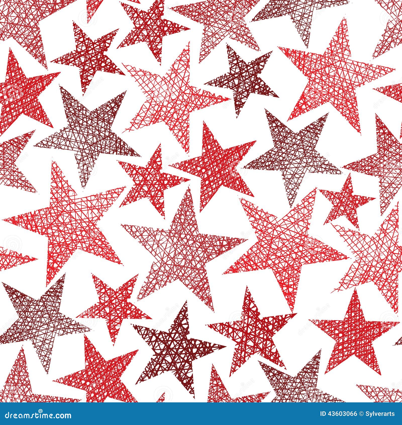 Red Stars Seamless Pattern, Vector Repeating Background with Han Stock ...