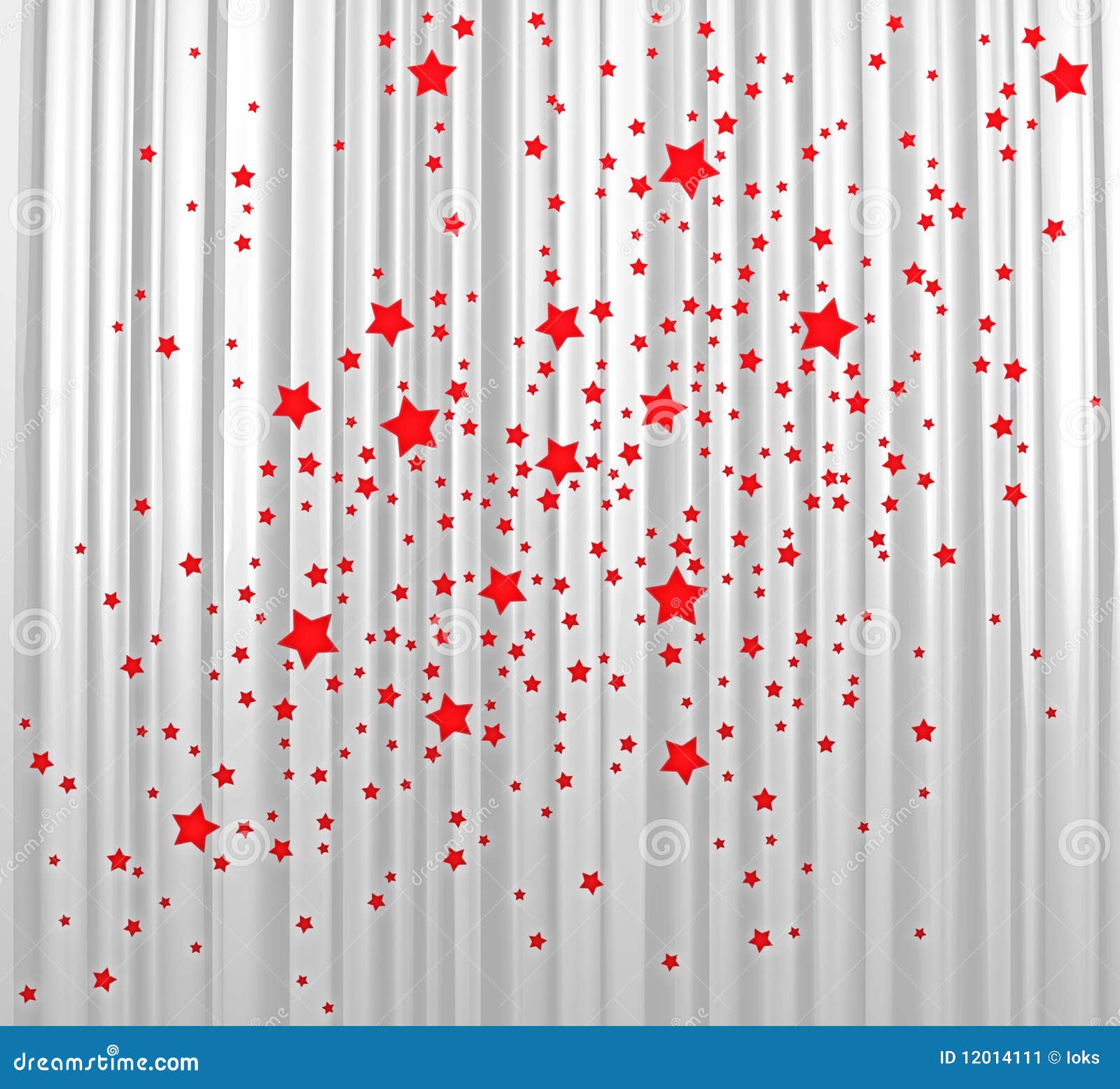 Red Stars on White Curtain stock illustration. Illustration of backdrop ...