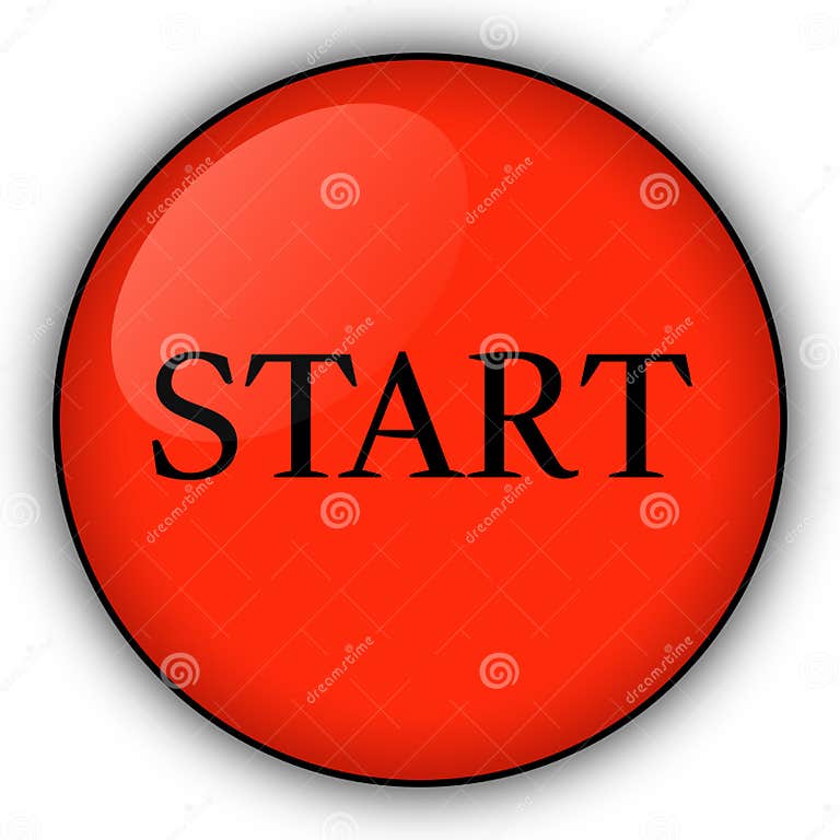 Red Start button stock illustration. Illustration of round - 6671291