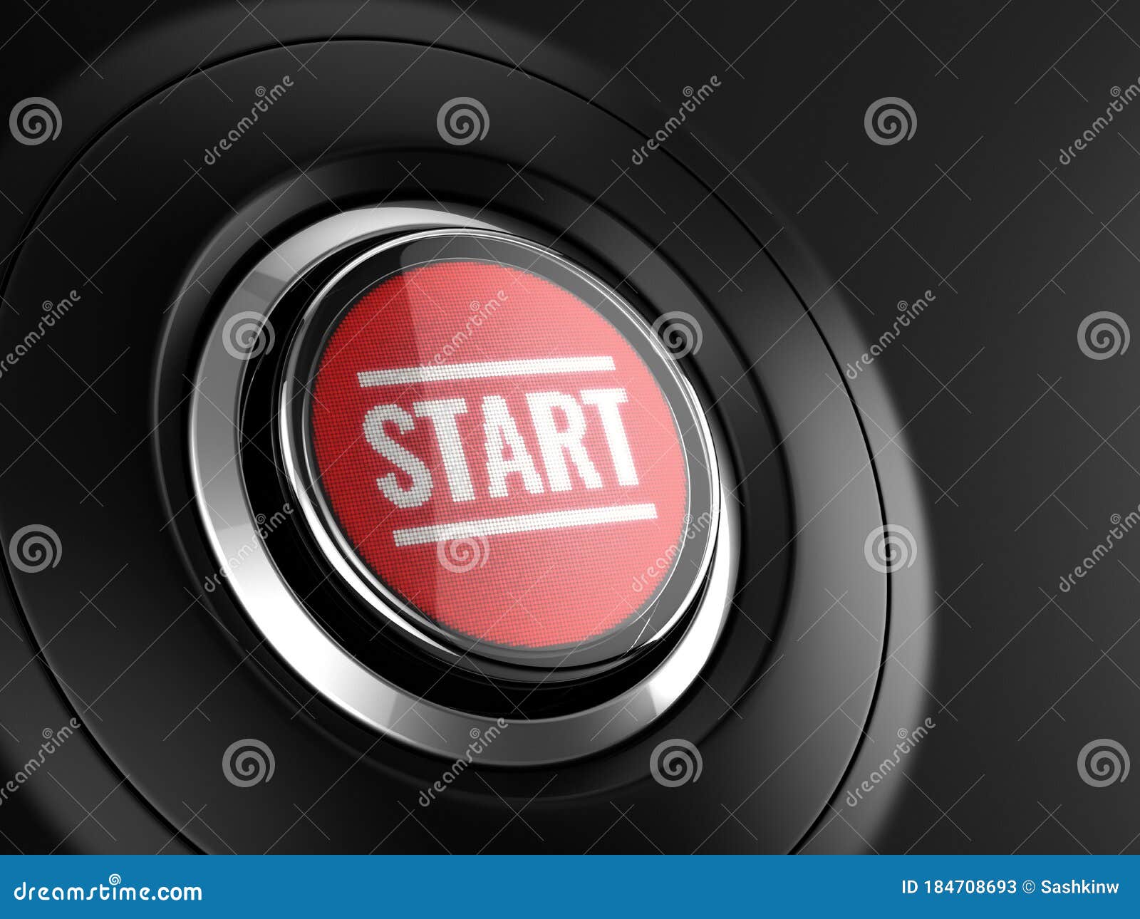 Red Start Button. 3d Rendering Stock Illustration - Illustration of ...