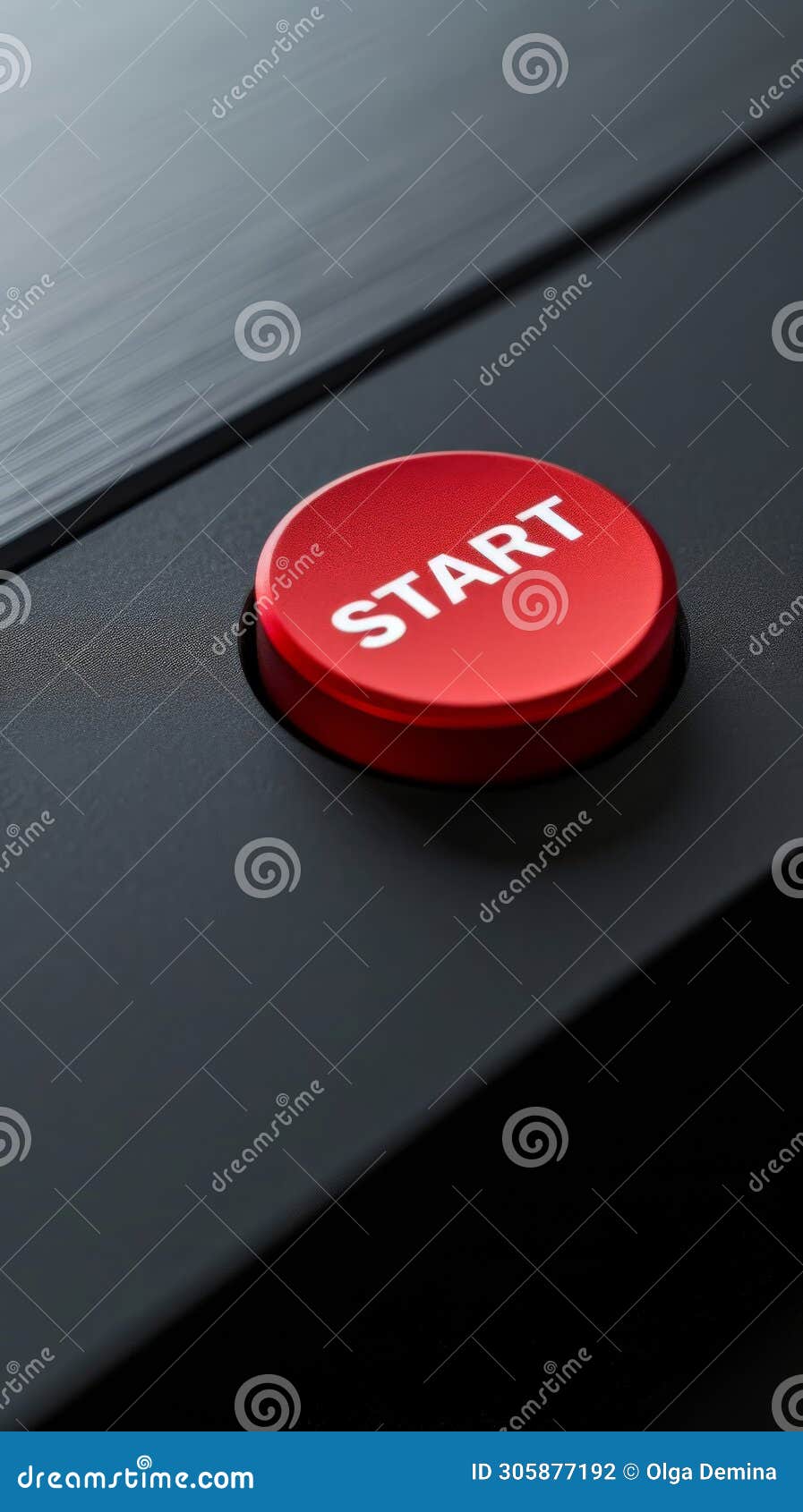 Red Start Button on a Dark, Textured Surface, Representing Energy and ...