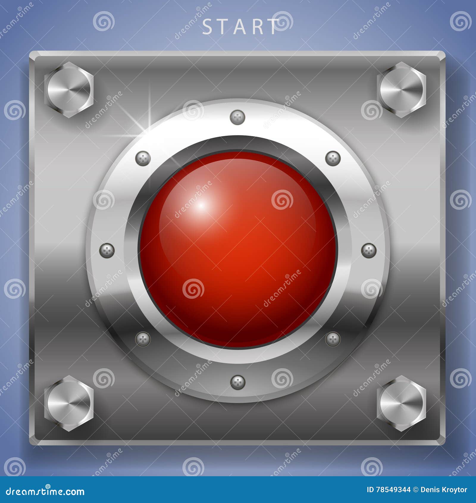 Red start button ignition stock illustration. Illustration of ...
