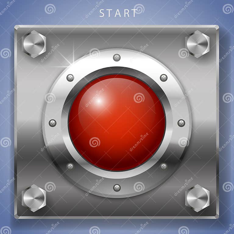 Red start button ignition stock illustration. Illustration of ...