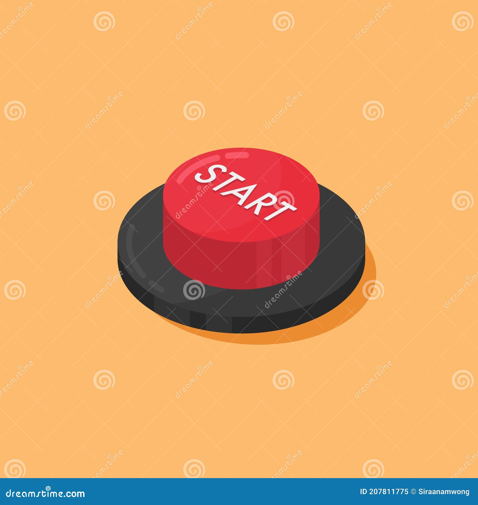 Red Start button stock vector. Illustration of alert - 207811775