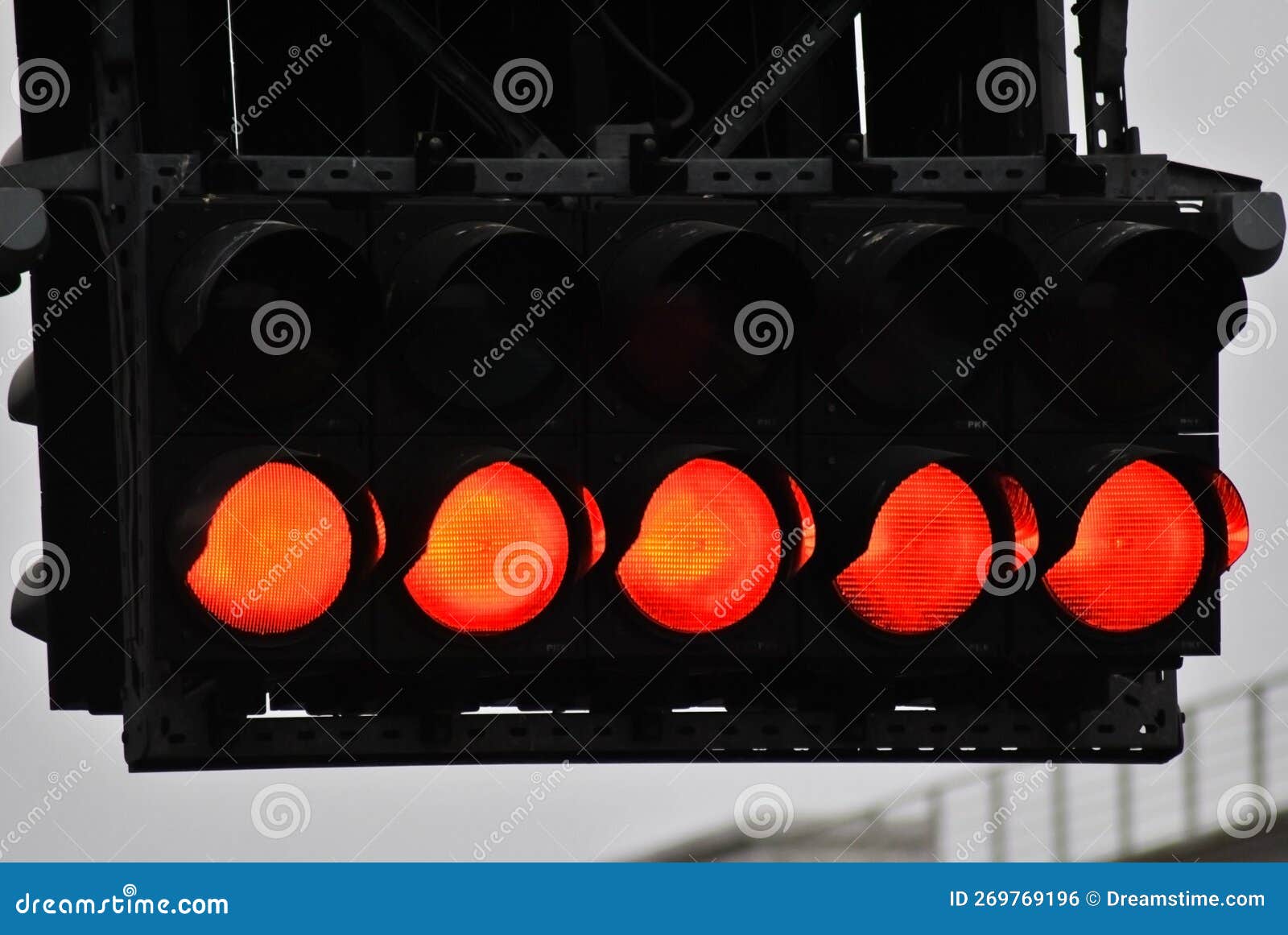 Red Start Lights on the Racetrack Stock Photo - Image of white ...