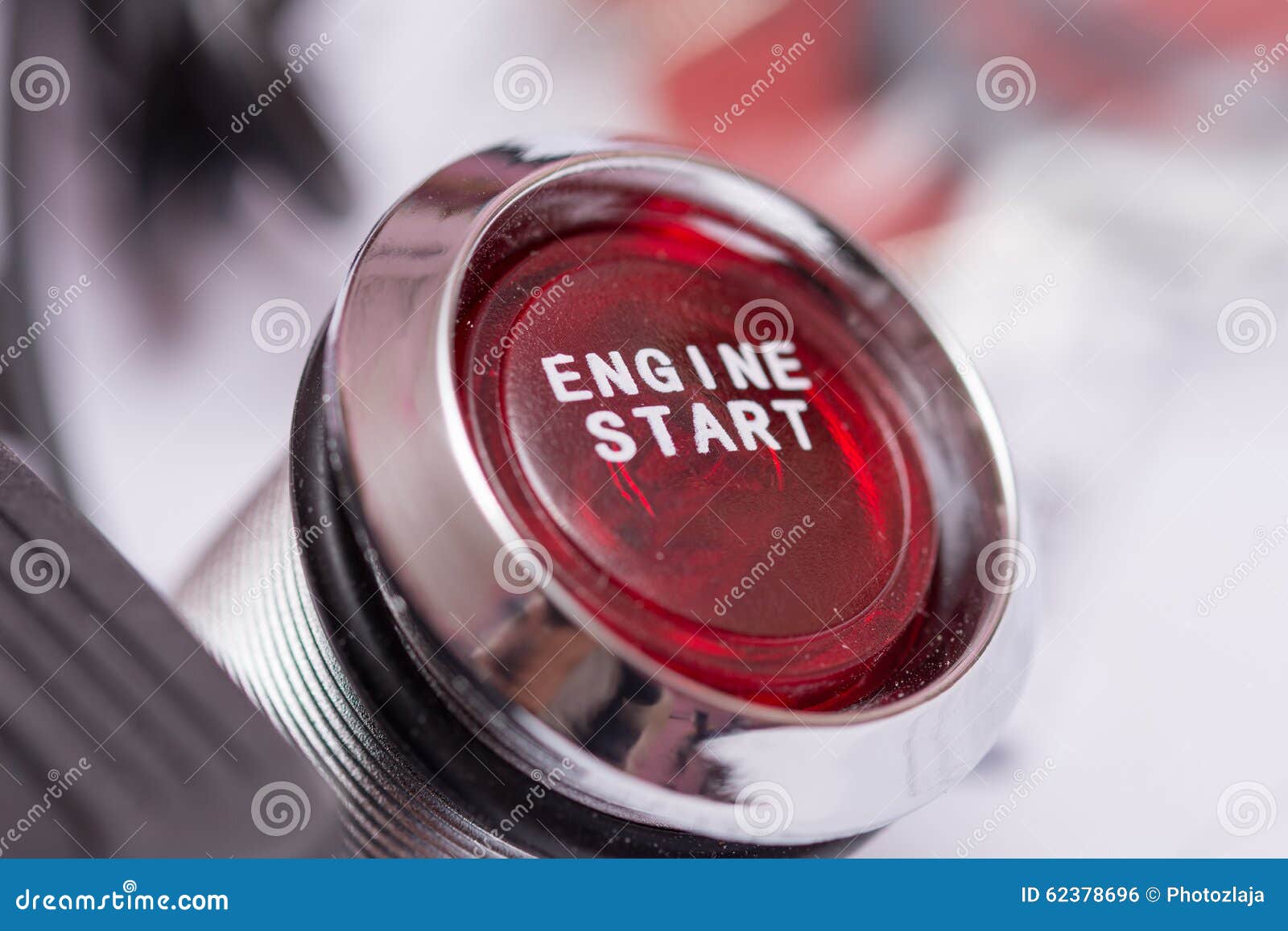 Red Start Stop Button Car Automobile Stock Photo - Image of engine ...
