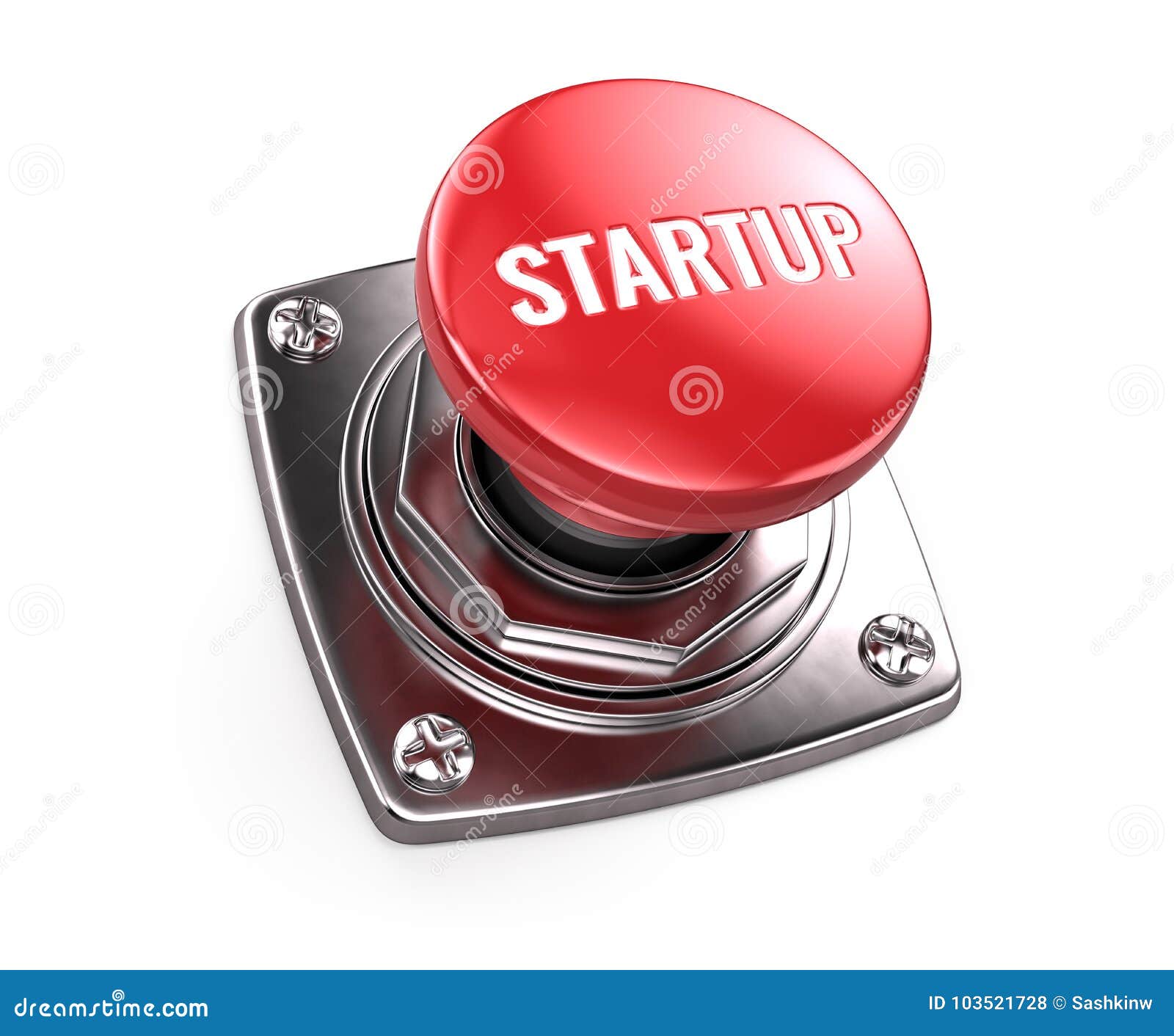 Red Startup Button - Start Up Concept Stock Illustration - Illustration ...