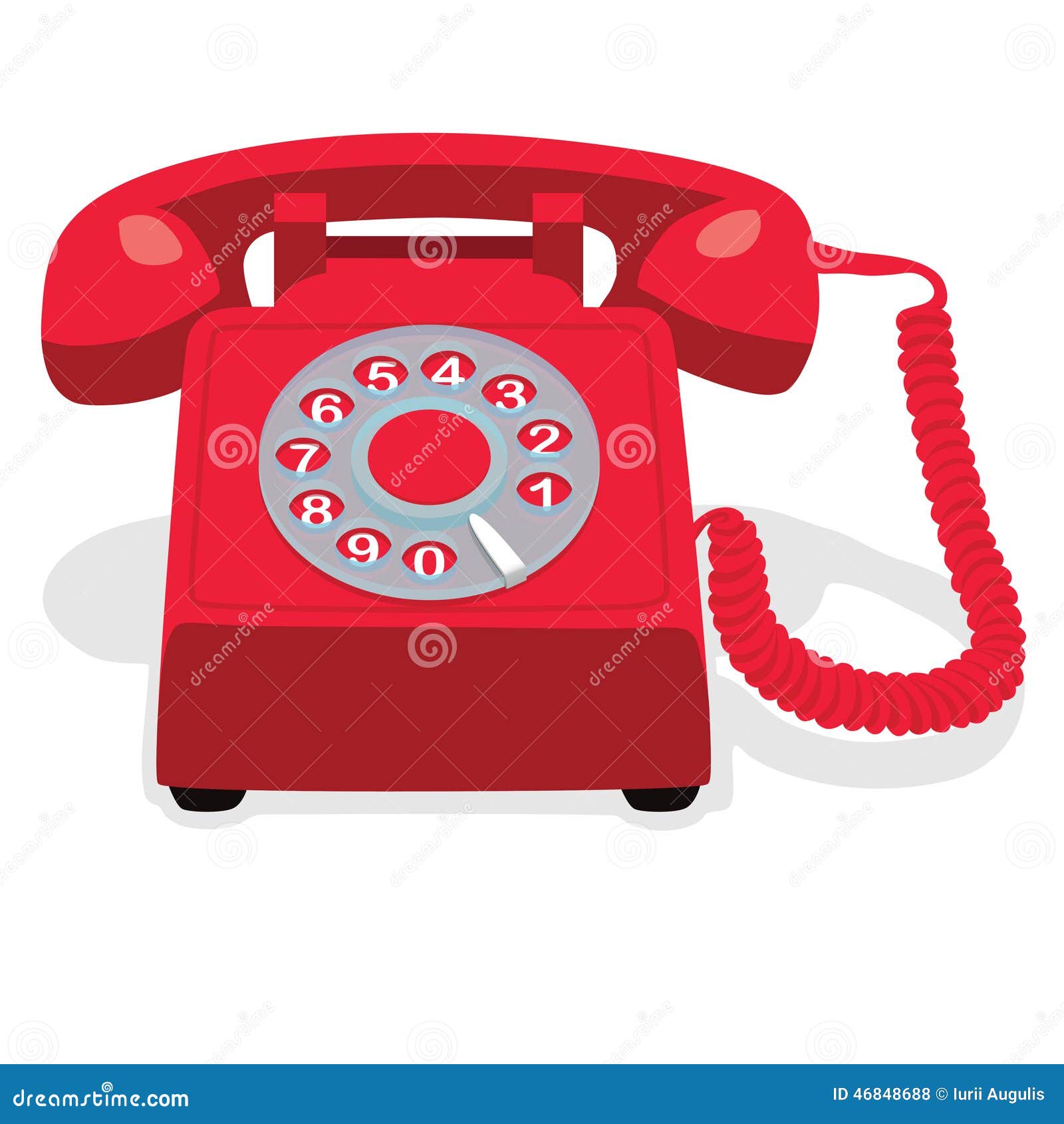 Rotary Dial Operated Telephone Icon Or Symbol Cartoon Vector ...