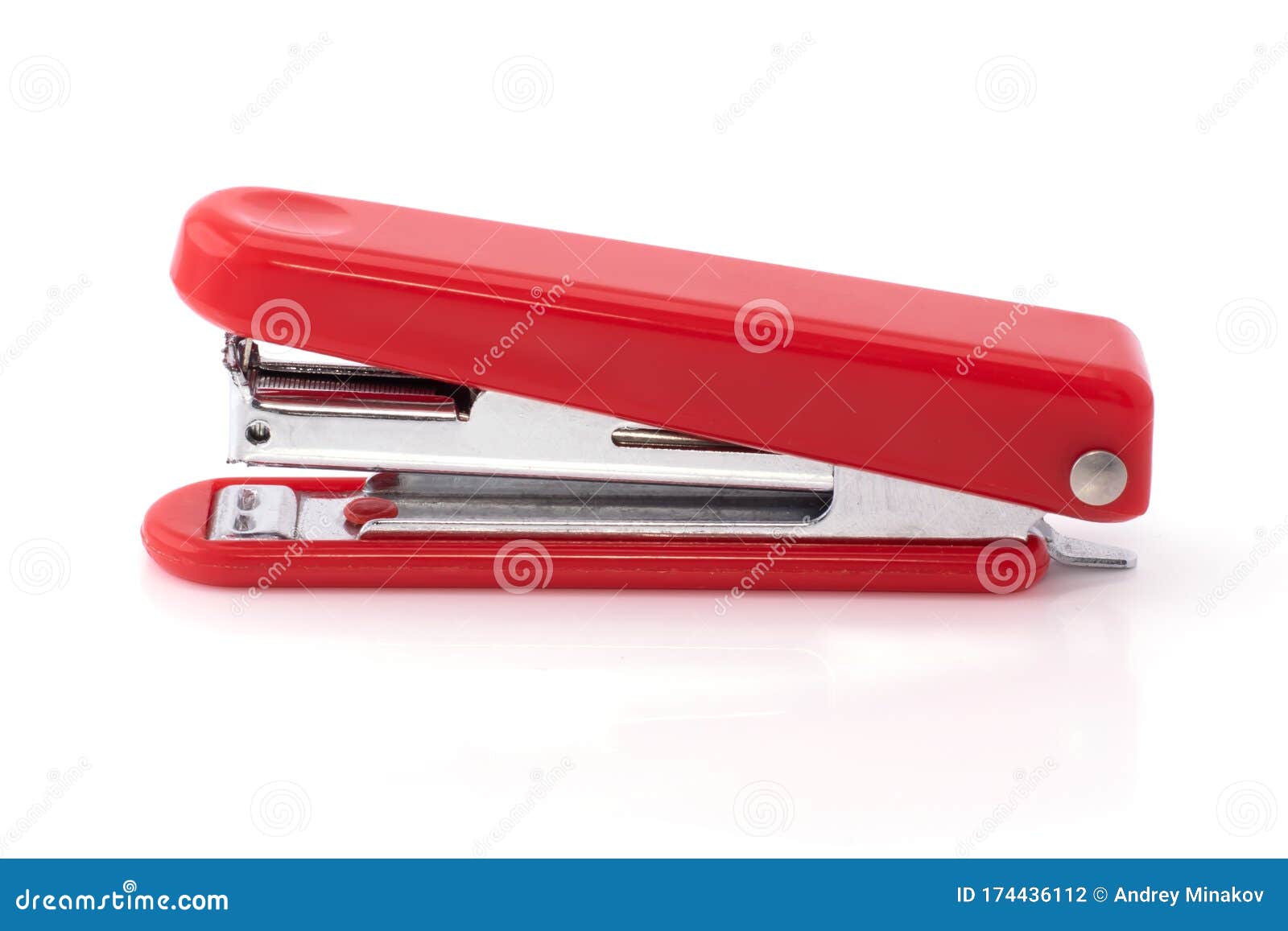 Red Stationery Stapler Isolated Stock Photo - Image of equipment, white ...