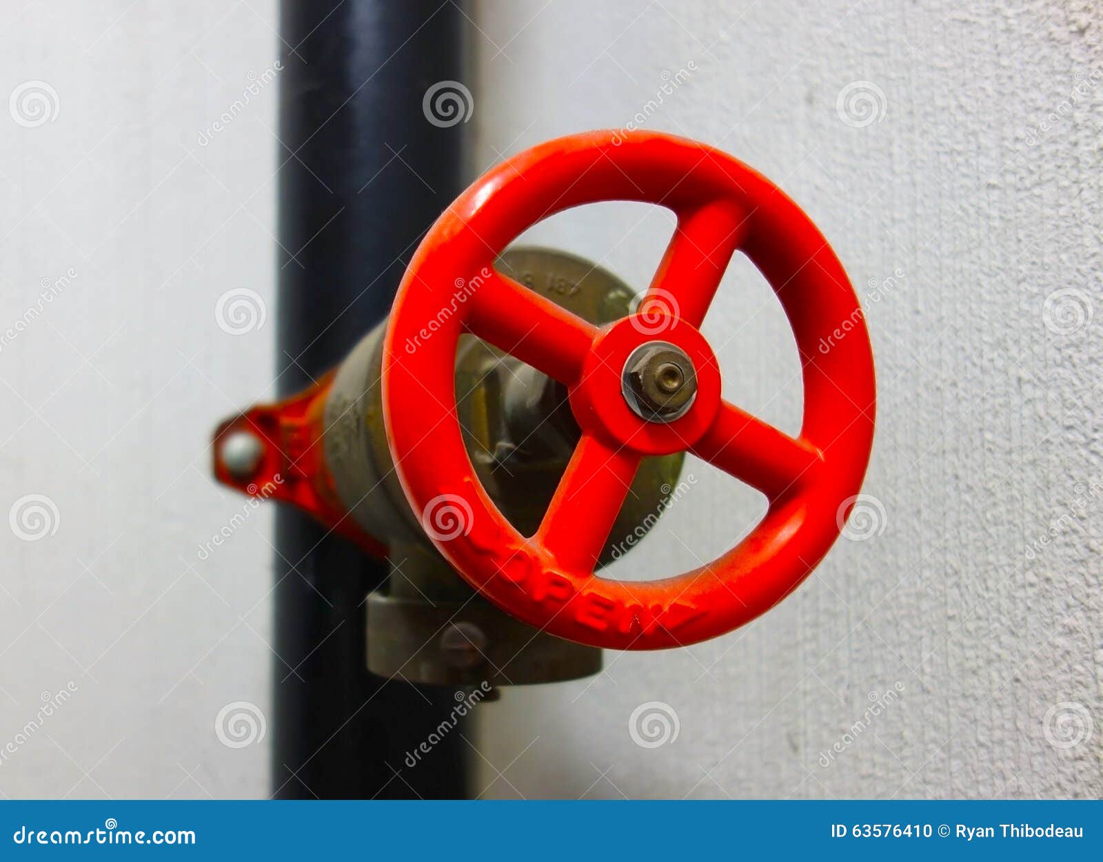 Red Steam Valve Closeup stock photo. Image of wheel, white - 63576410