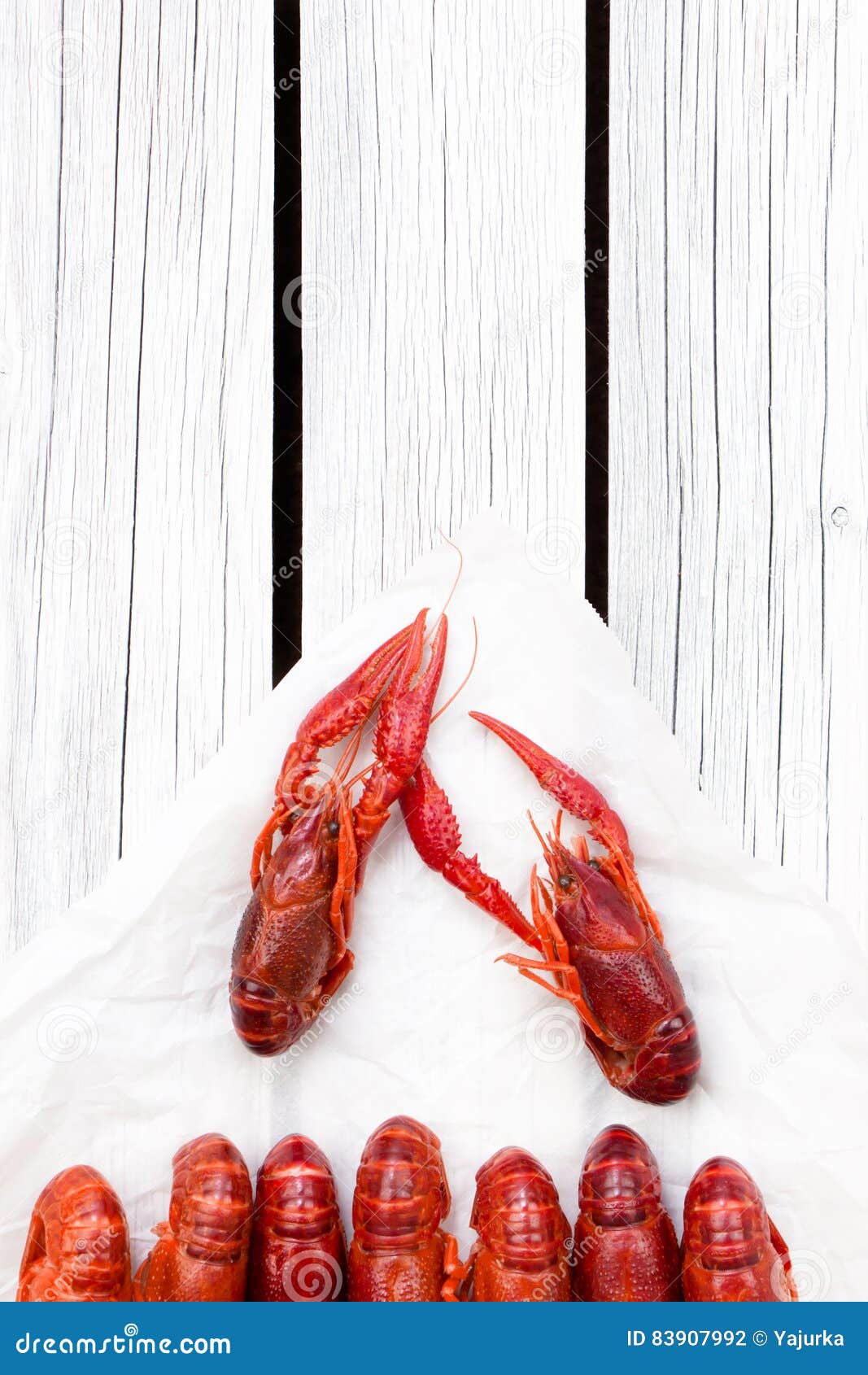 Red Steamed Crayfish on the Black Rectangular Plate. Boiled Crawfish ...