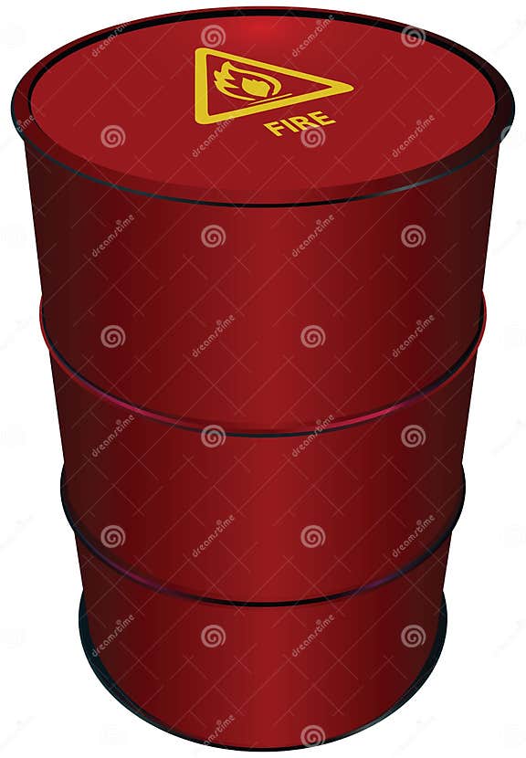 Red Steel Barrel stock vector. Illustration of single - 28843872