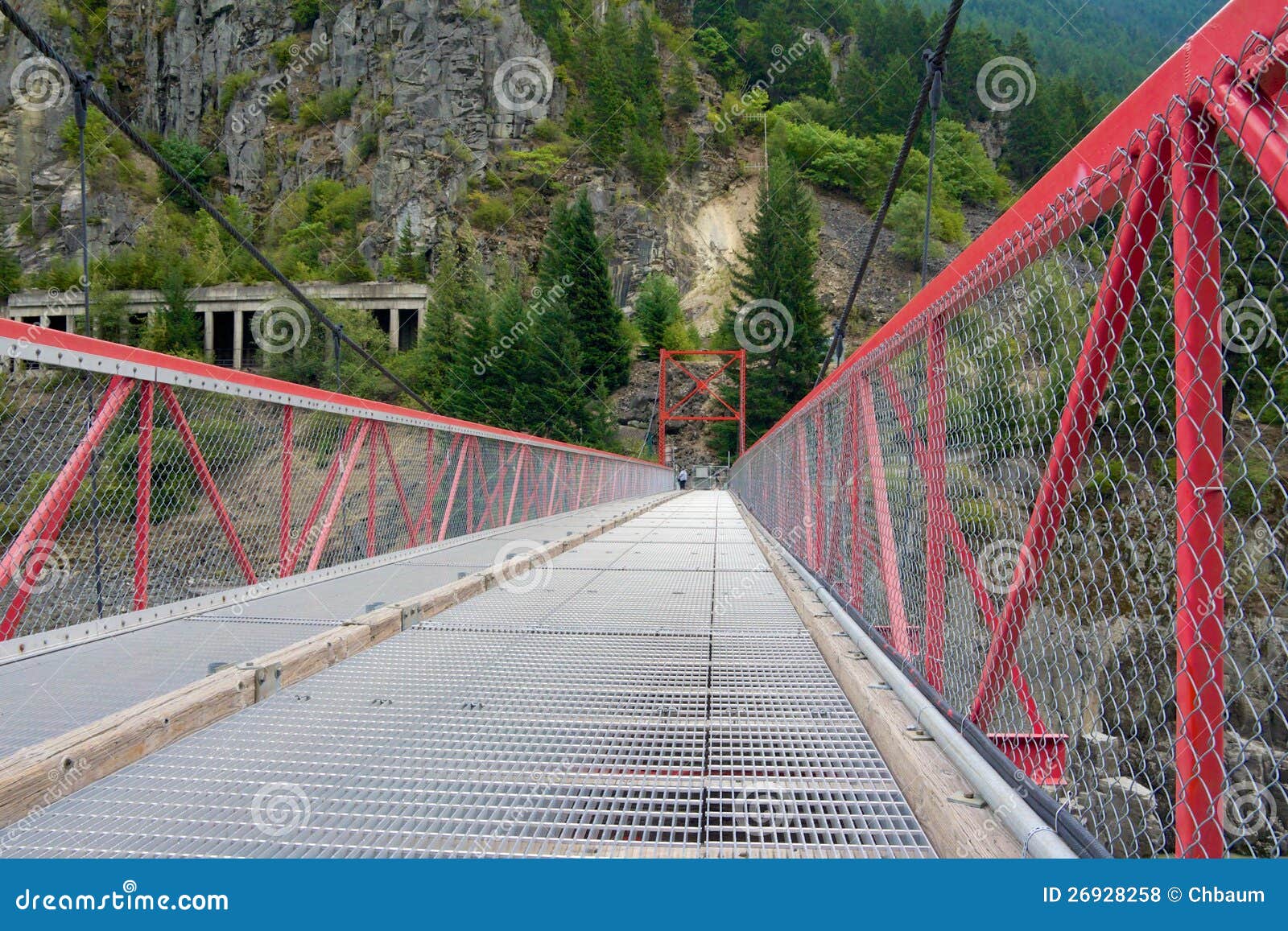 Red Steel Bridge stock photo. Image of walkway, gate - 26928258