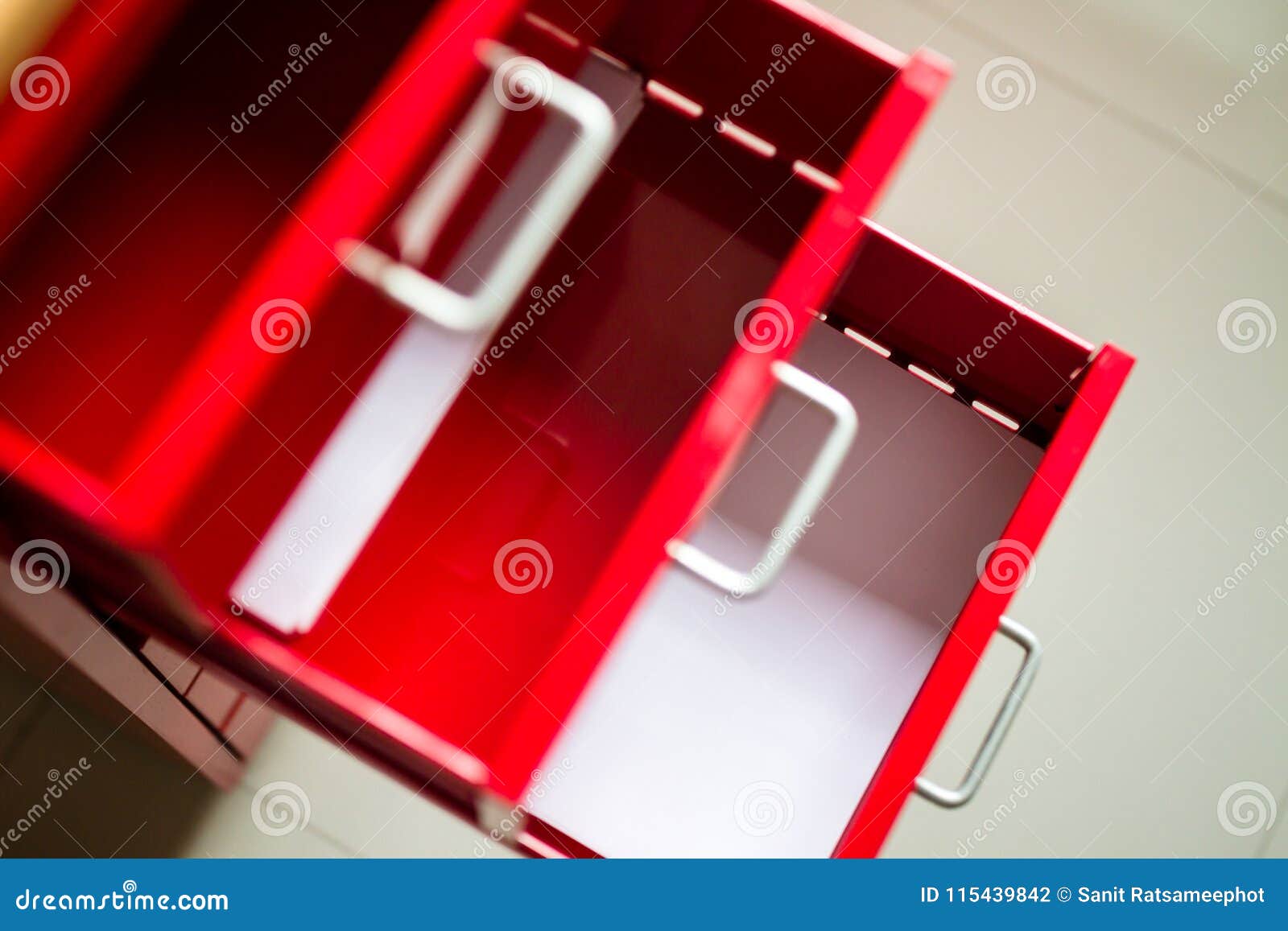 Red Steel Drawer for Documents. Stock Photo - Image of business, home ...