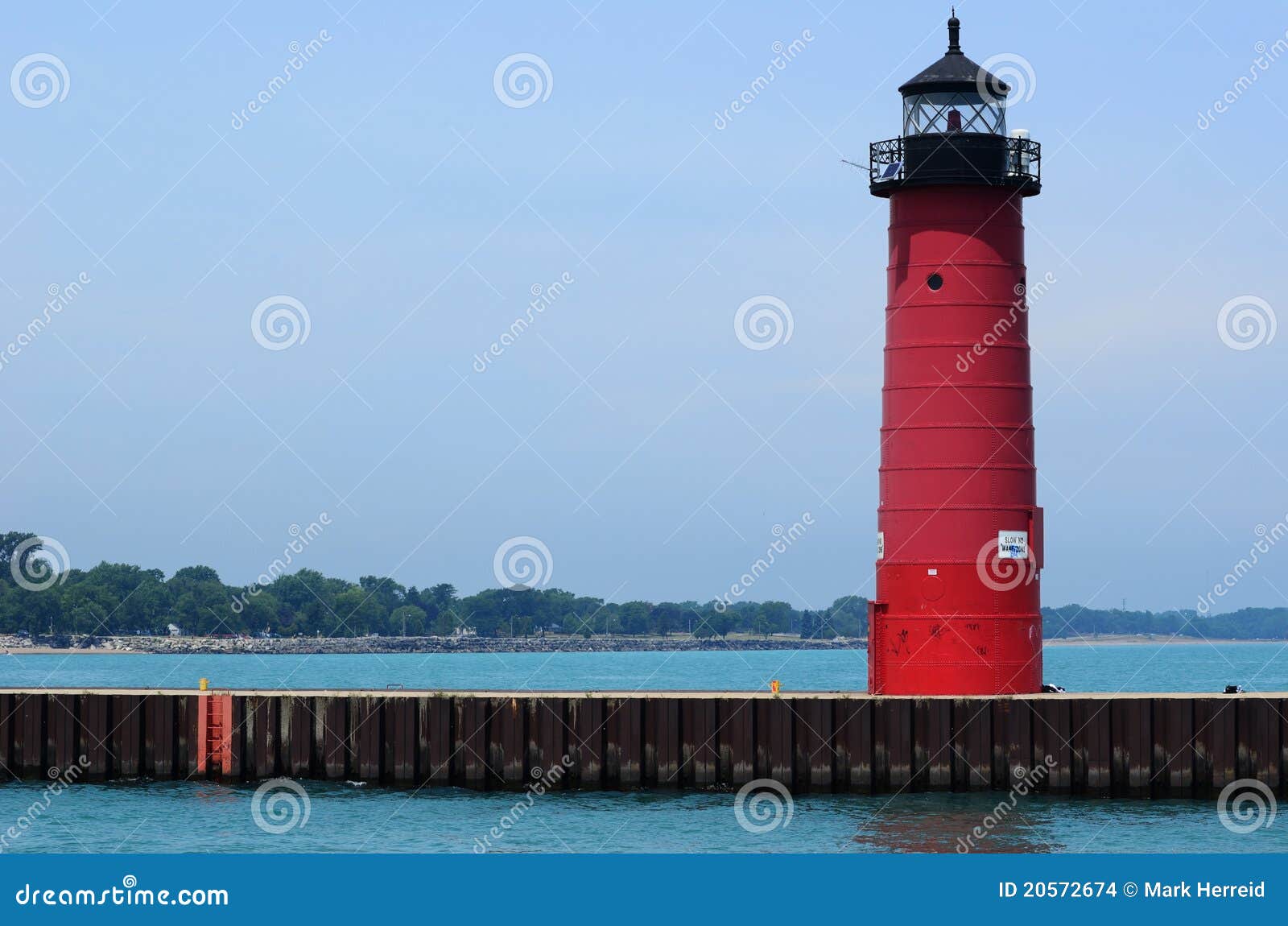 Red Steel Lighthouse stock photo. Image of historic, building - 20572674