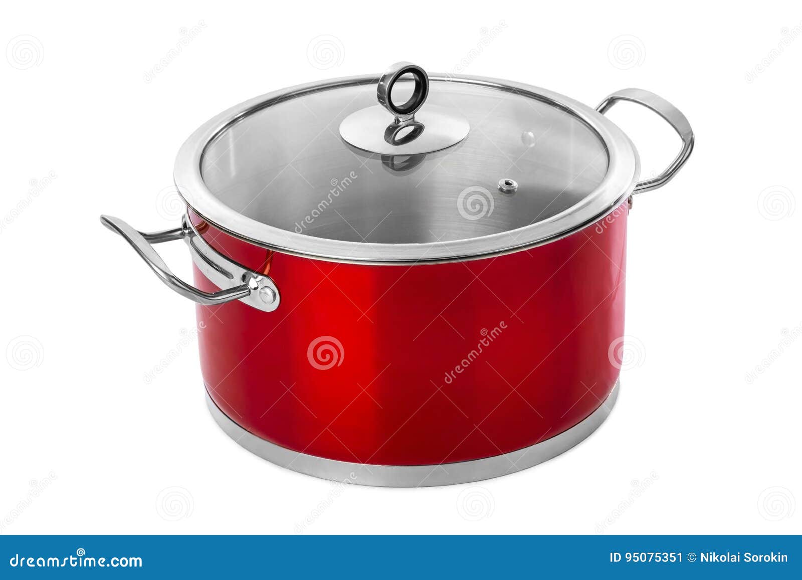 Red steel pan stock image. Image of food, isolated, glass - 95075351