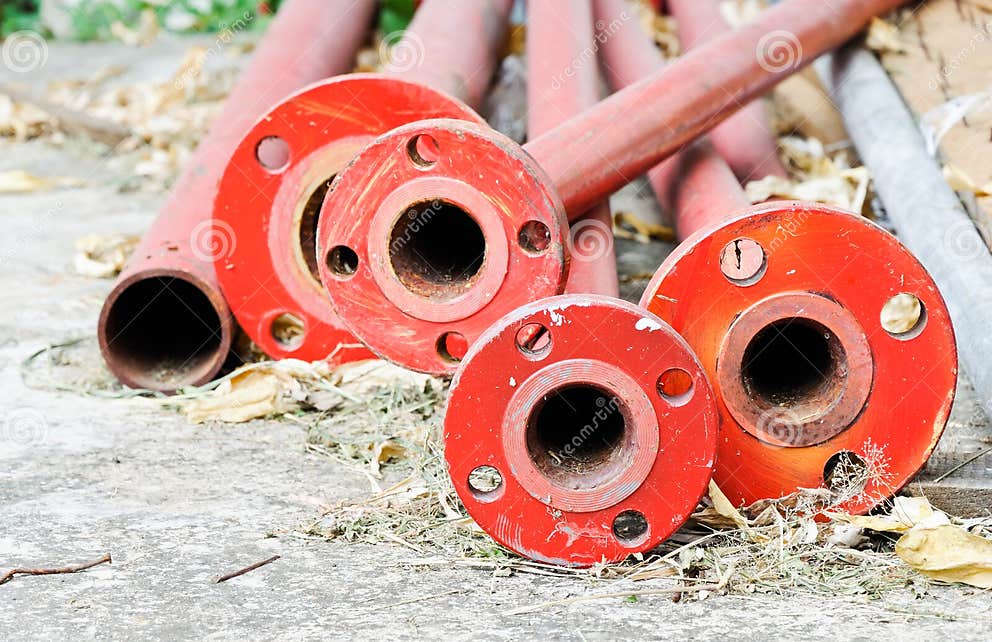 Red steel pipes stock image. Image of hard, power, metal - 19692729