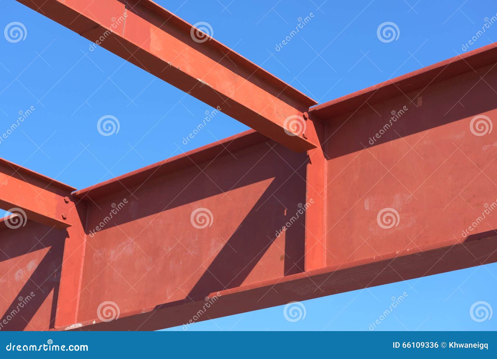 Red of steel structure. stock photo. Image of architecture - 66109336