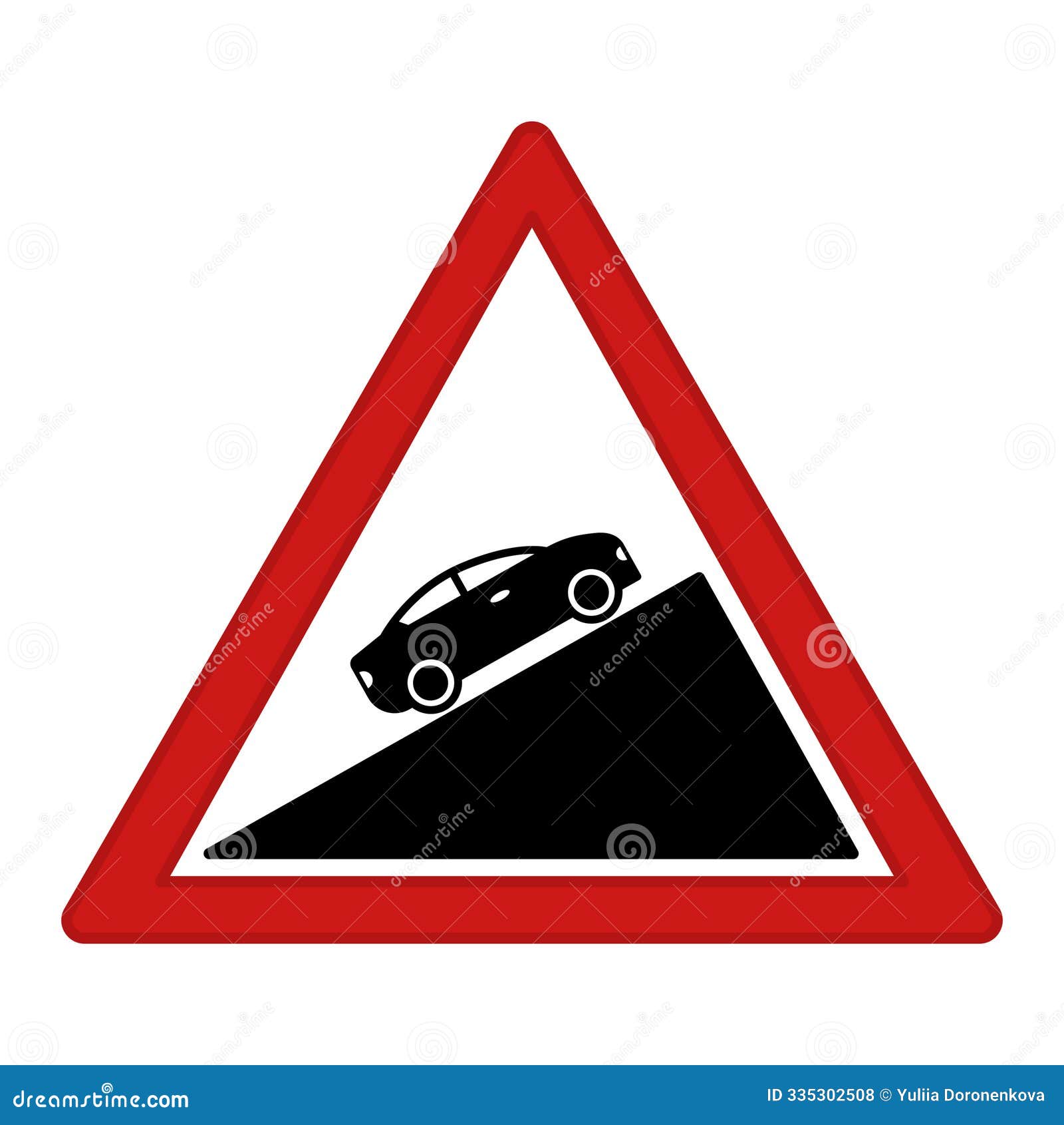 Red Steep Ascent Sign. stock illustration. Illustration of street ...