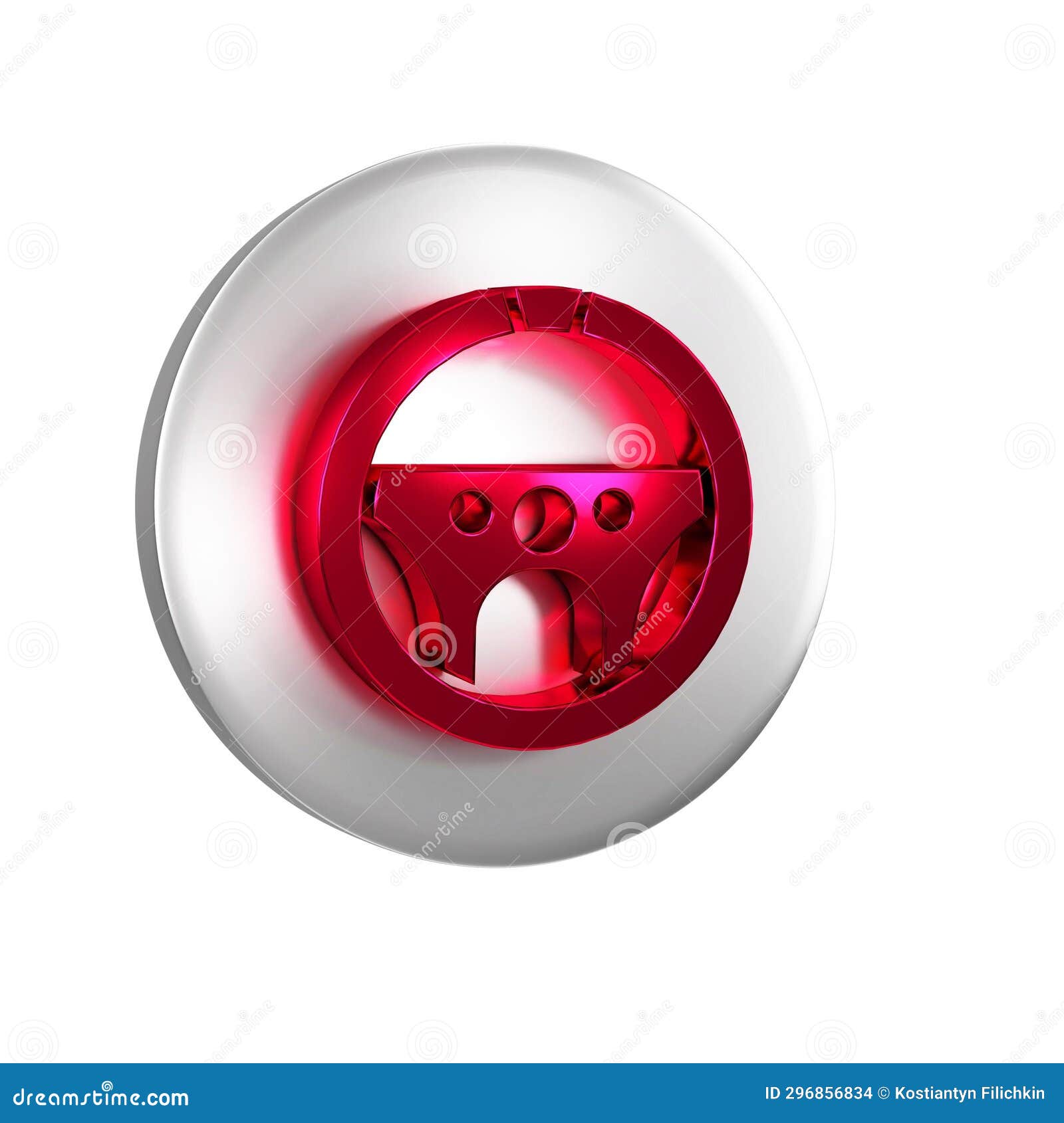 Red Steering Wheel Icon Isolated on Transparent Background. Car Wheel ...