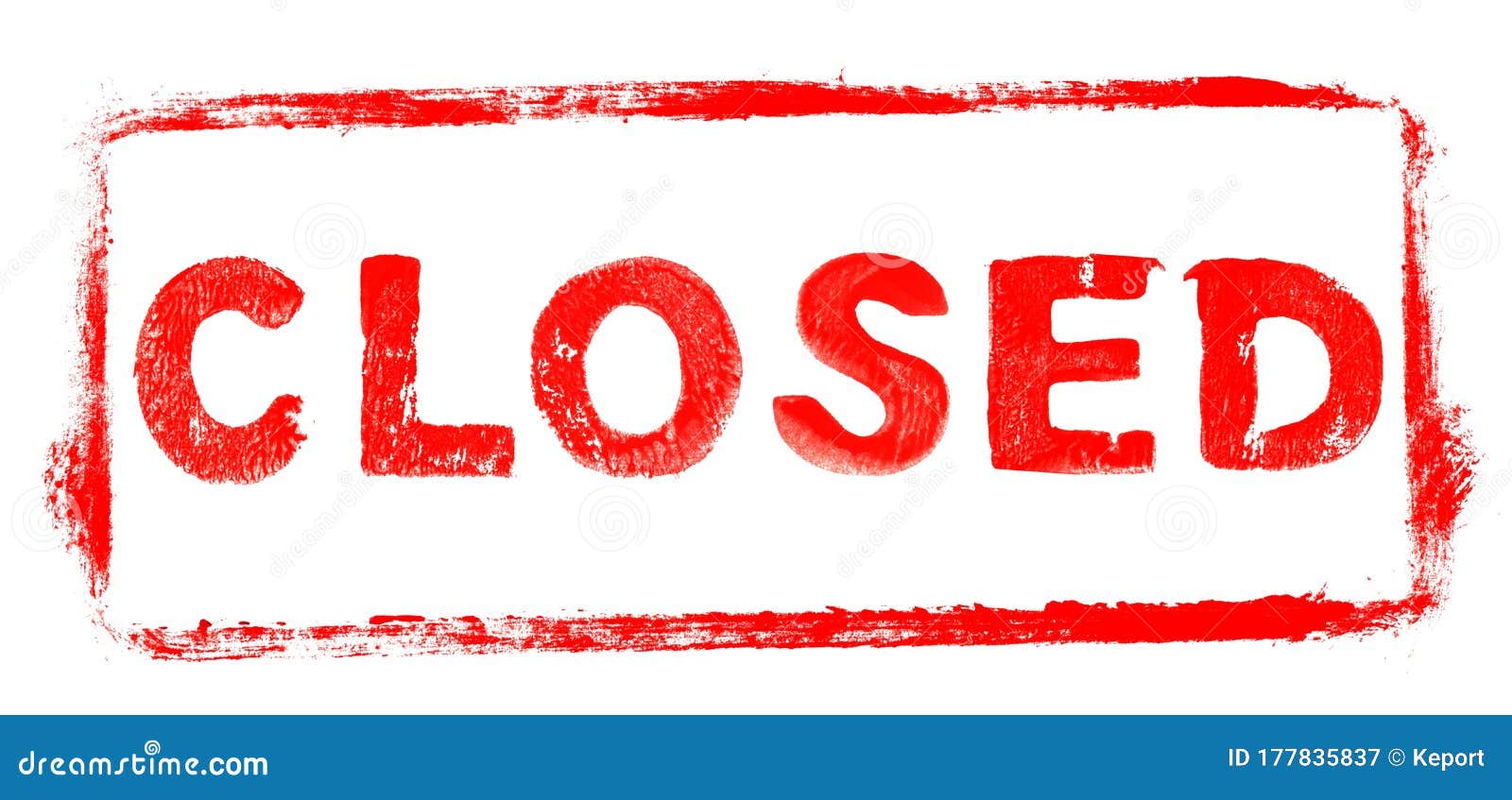 Red Stencil Frame: Closed Banner Stock Image - Image of close, font ...