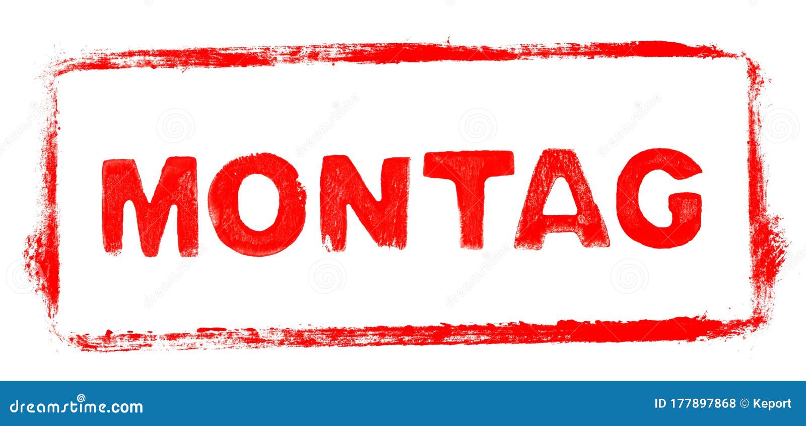 Red Stencil Frame: Monday Banner in German Language Stock Photo - Image ...