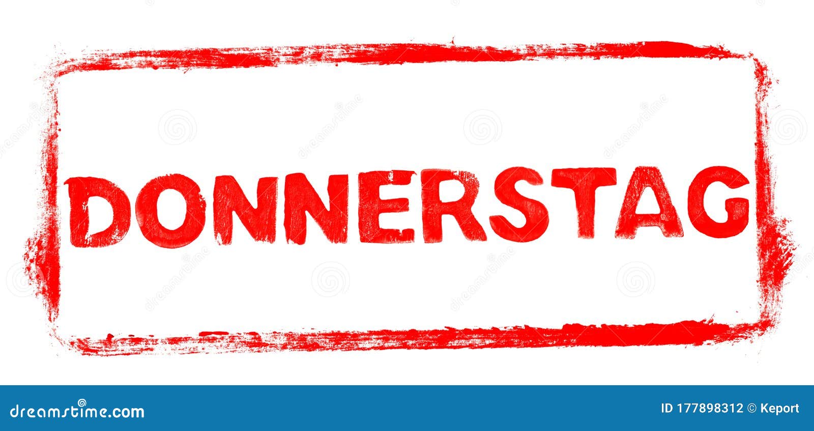 Red Stencil Frame: Thursday Banner in German Language Stock ...
