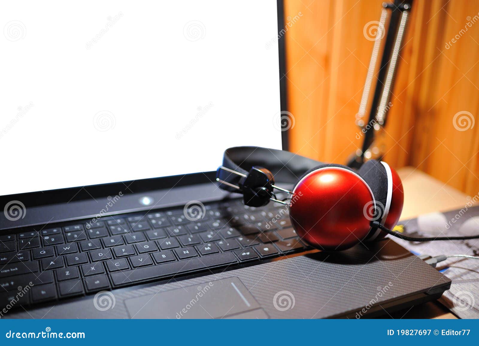 Red stereo headphones stock image. Image of show, music - 19827697