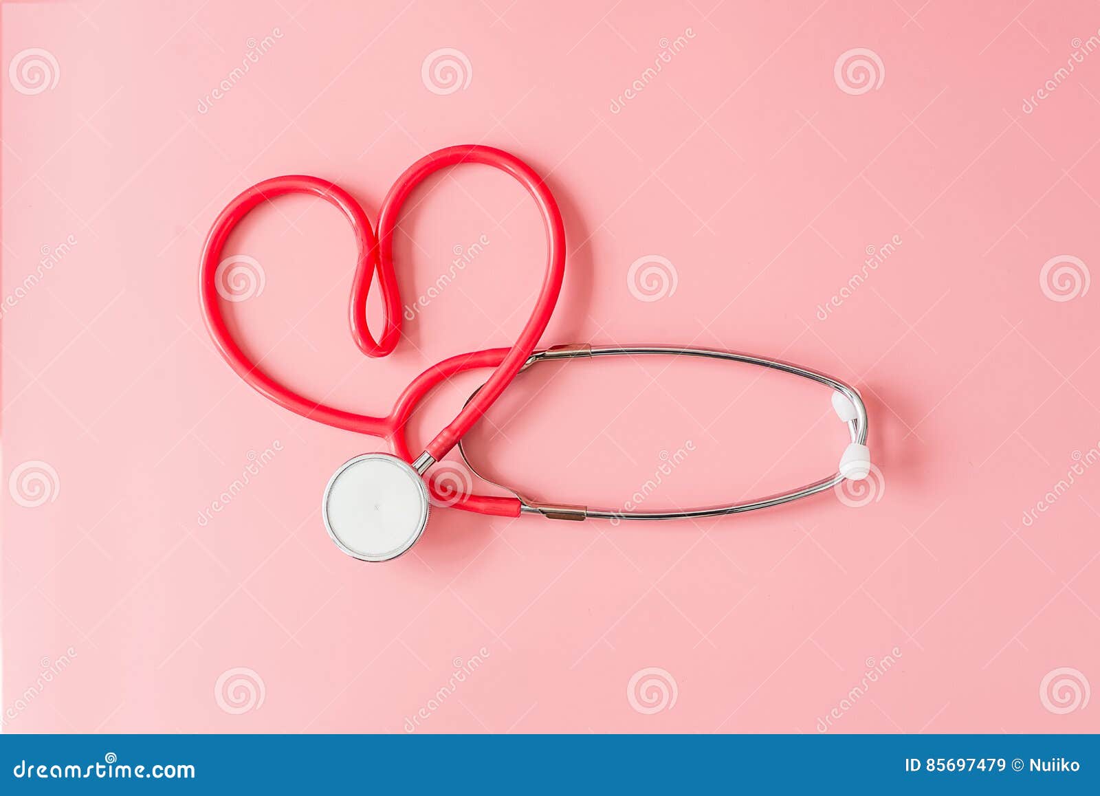 Stethoscope In The Shape Of Heart On Pink Background Royalty-Free Stock ...