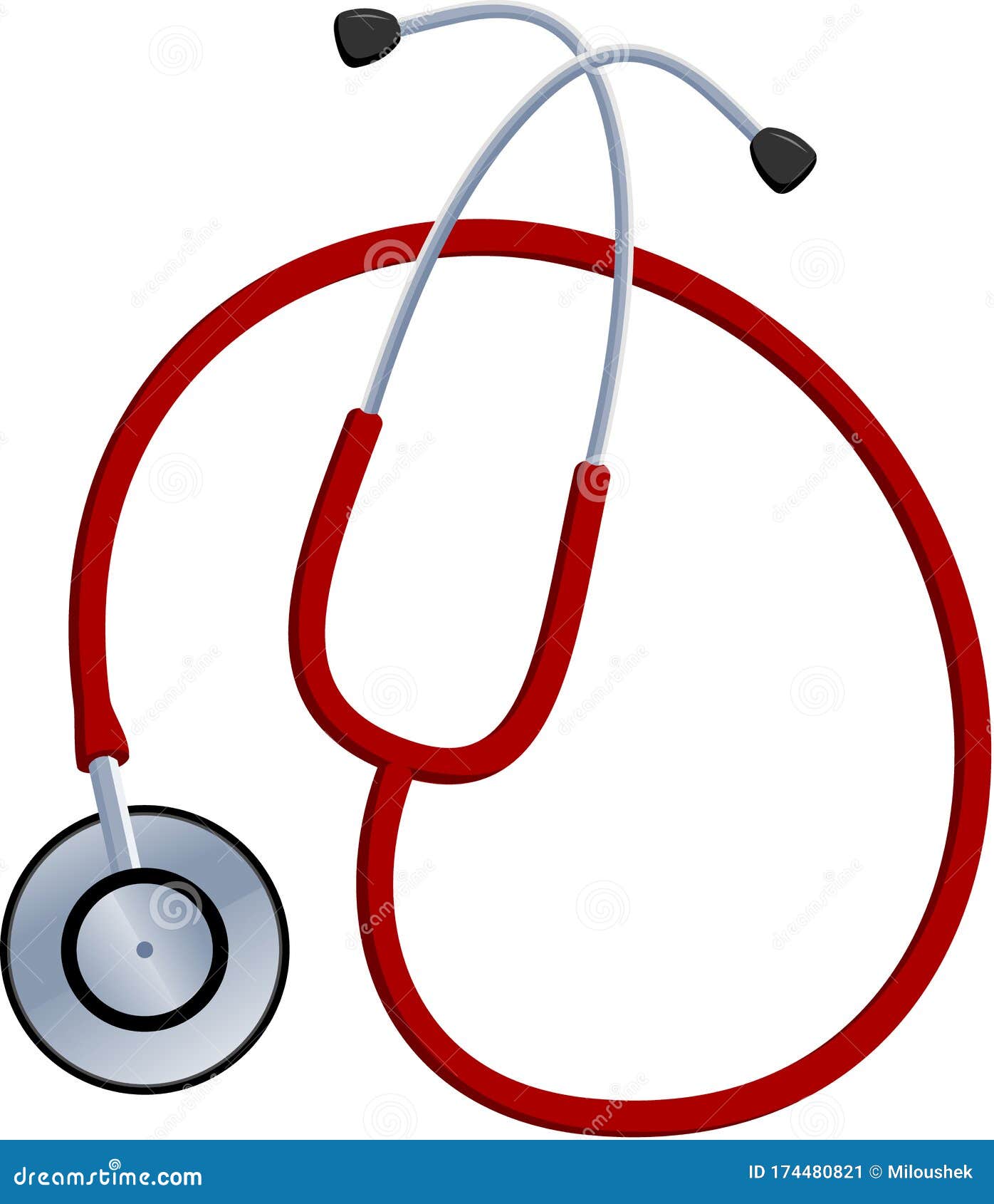 Red stethoscope stock illustration. Illustration of background - 174480821