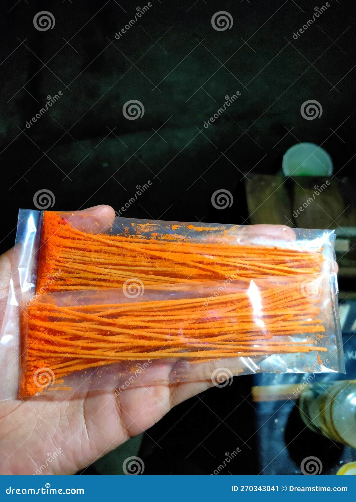 Red Stick Snacks in Plastic Stock Image - Image of orange, painting ...