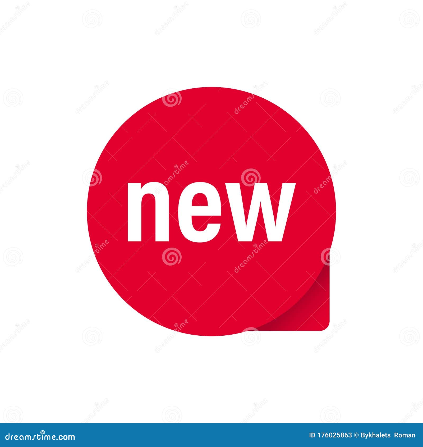 Red Sticker or Banner New Vector Isolated on White Background. New Red ...