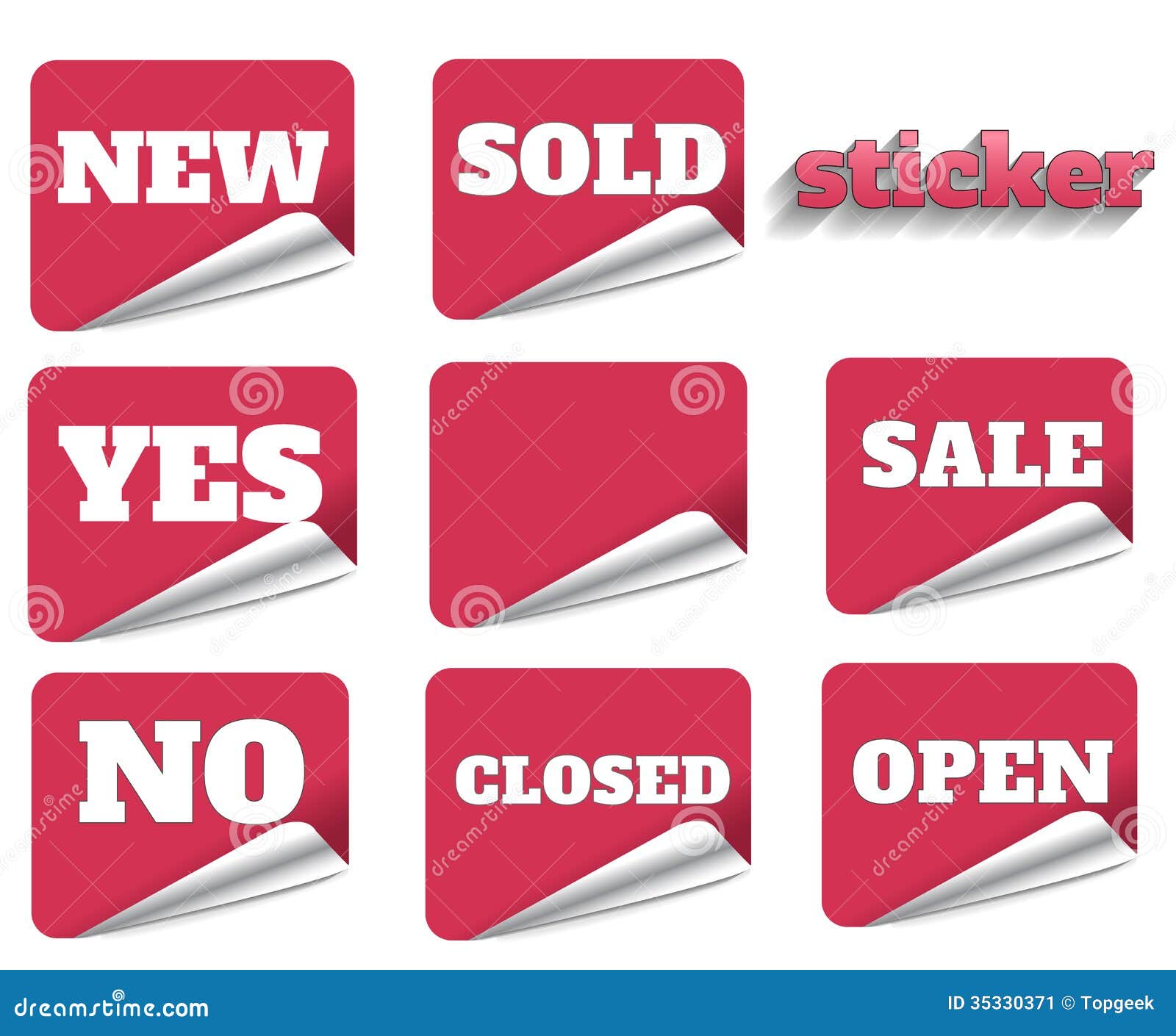 Red sticker stock illustration. Illustration of promotion - 35330371