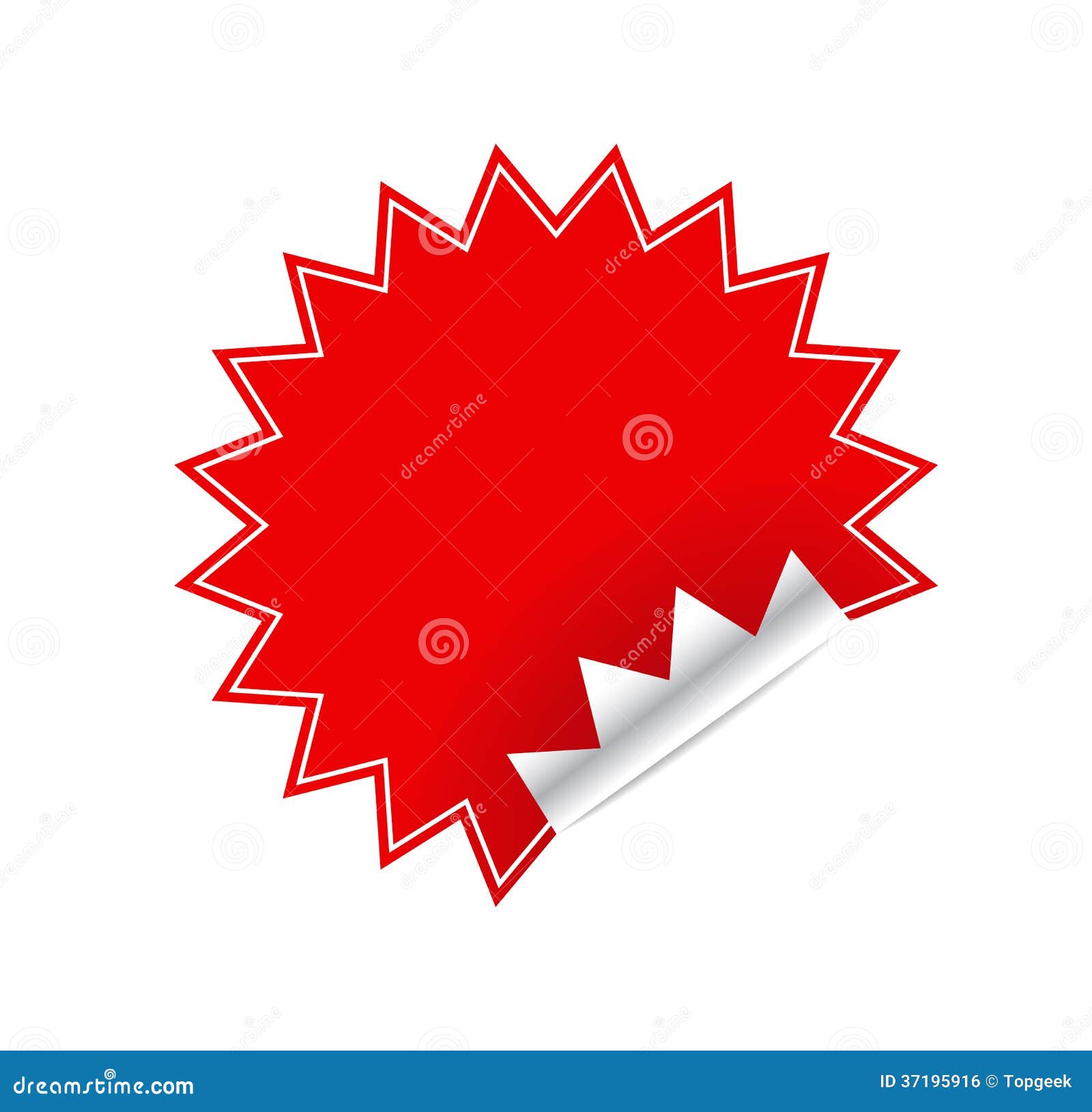 Red sticker stock vector. Illustration of offer, blank - 37195916