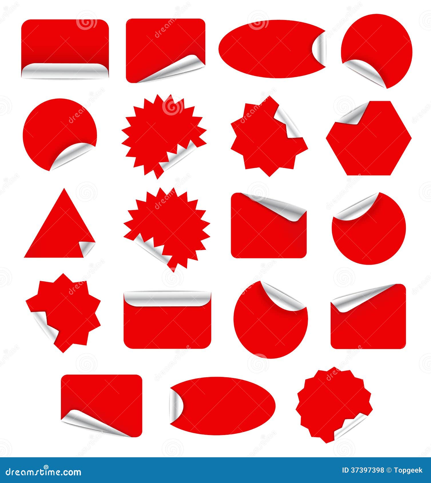 Red sticker stock vector. Illustration of note, blank - 37397398