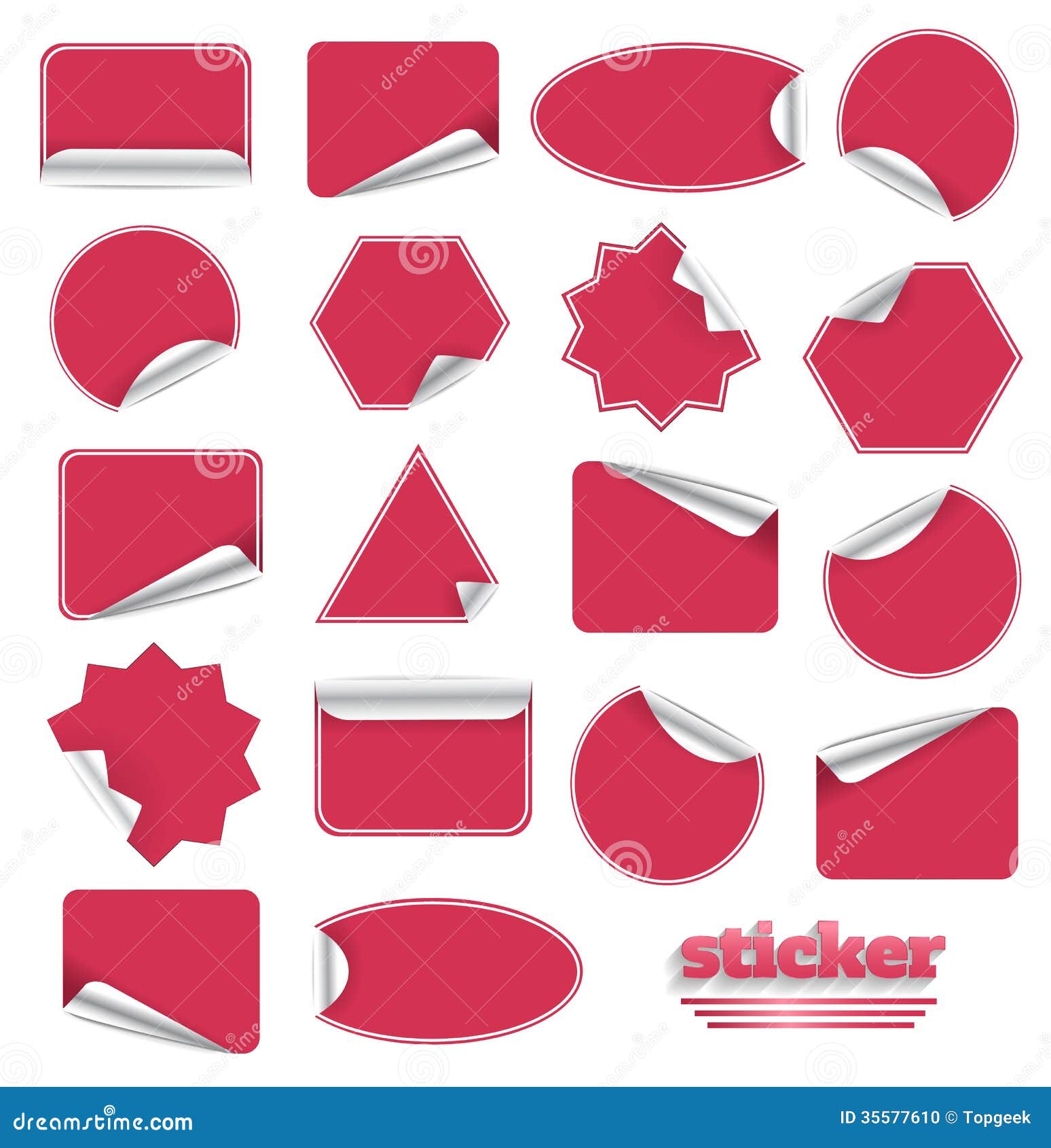 Red sticker stock illustration. Illustration of stiker - 35577610