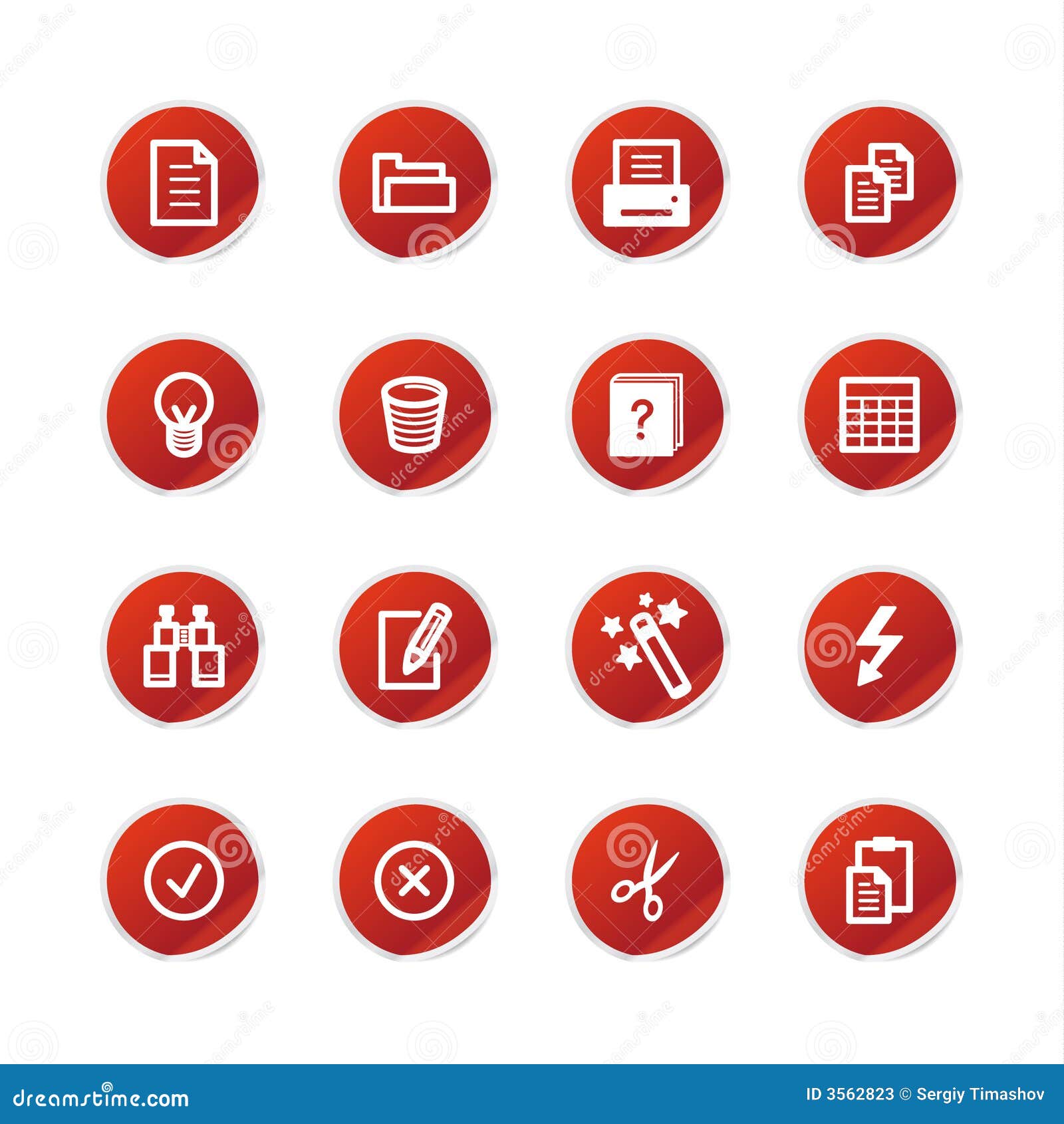 Red sticker document icons stock vector. Illustration of cancel - 3562823