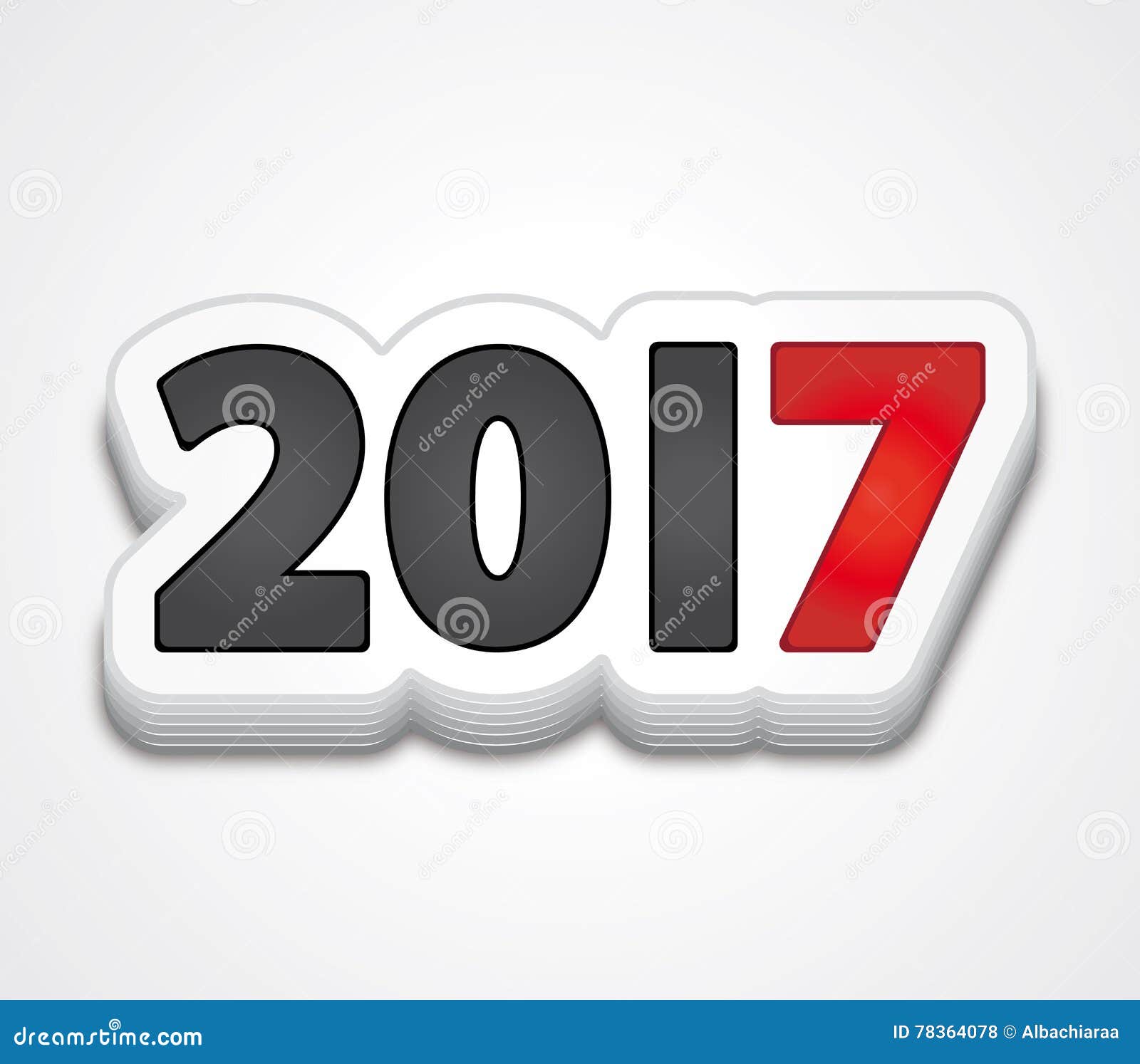 Red sticker 2017 New Year stock vector. Illustration of impact - 78364078